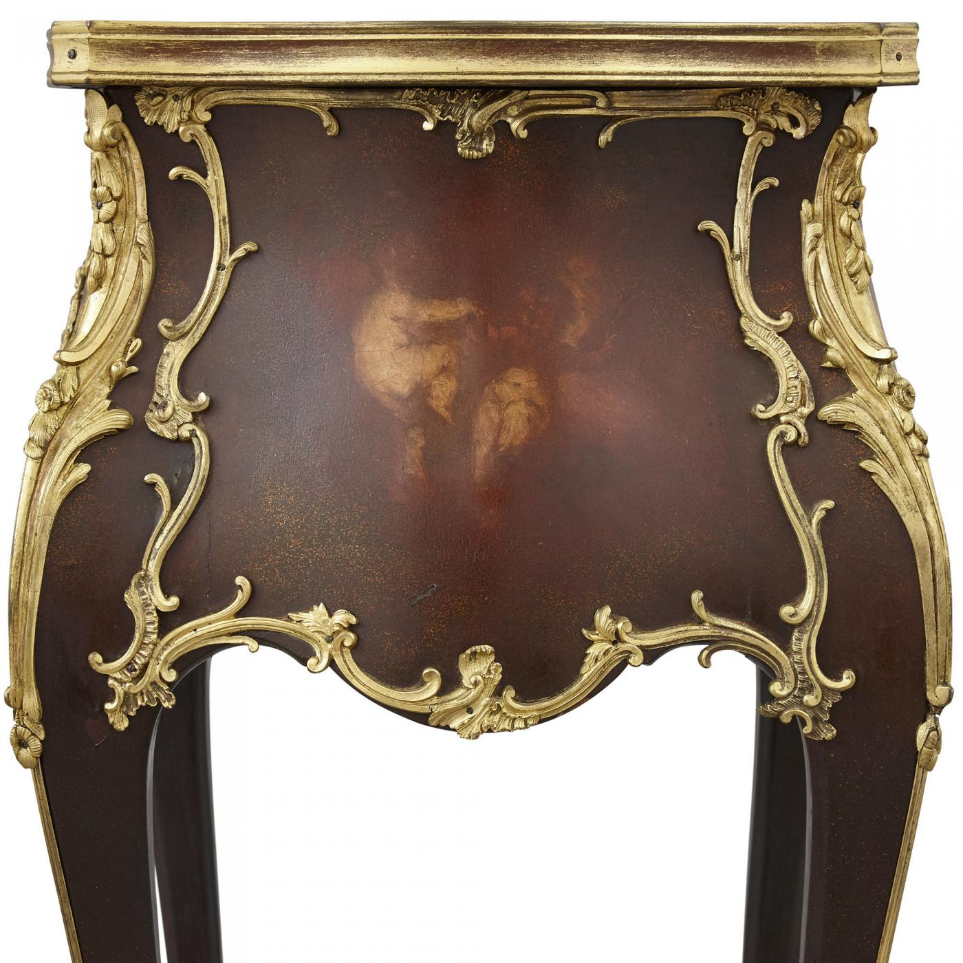 Rococo style side table with vernis Martin decoration and gilt bronze ...