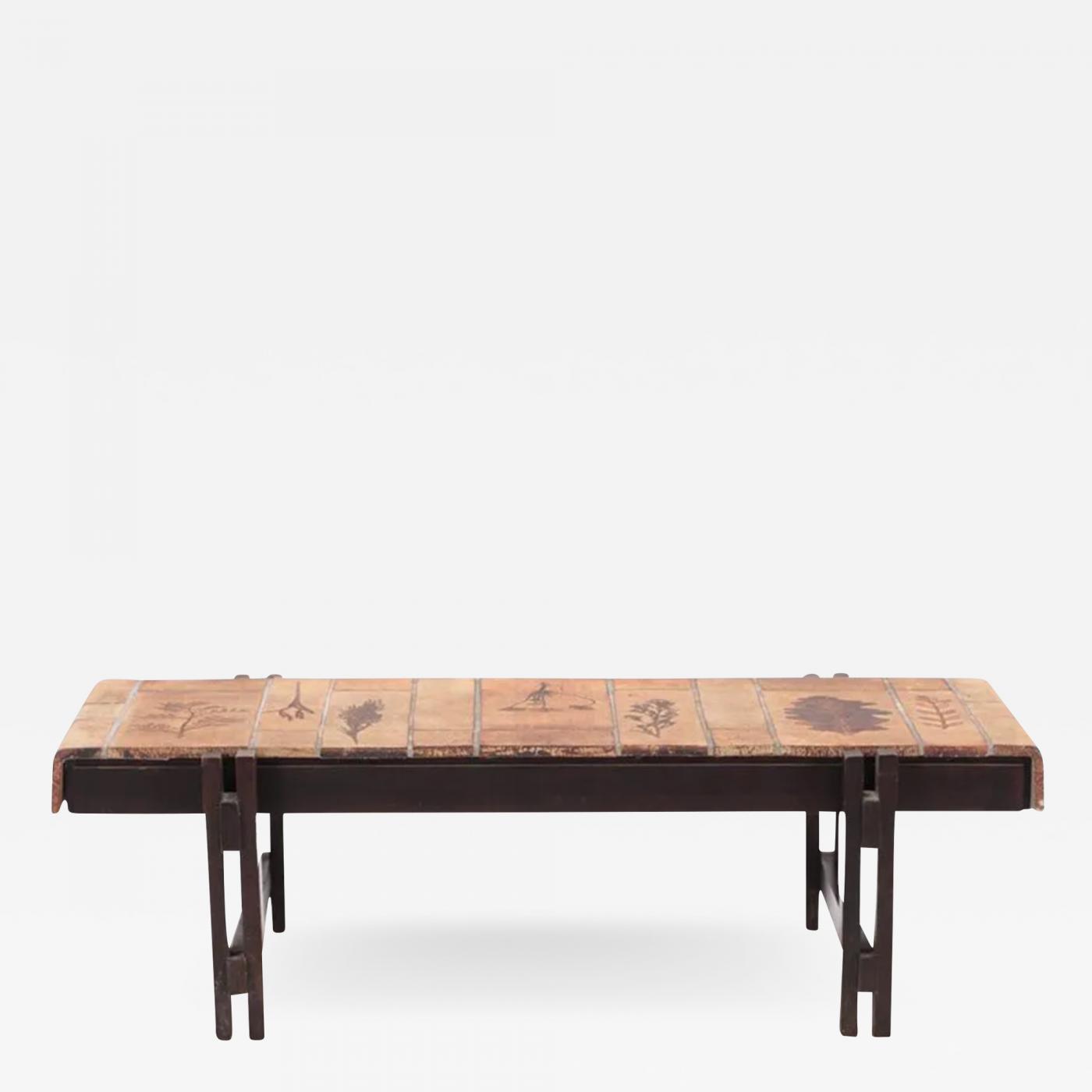 Roger Capron - 1970s Roger Capron tile-top coffee table, France