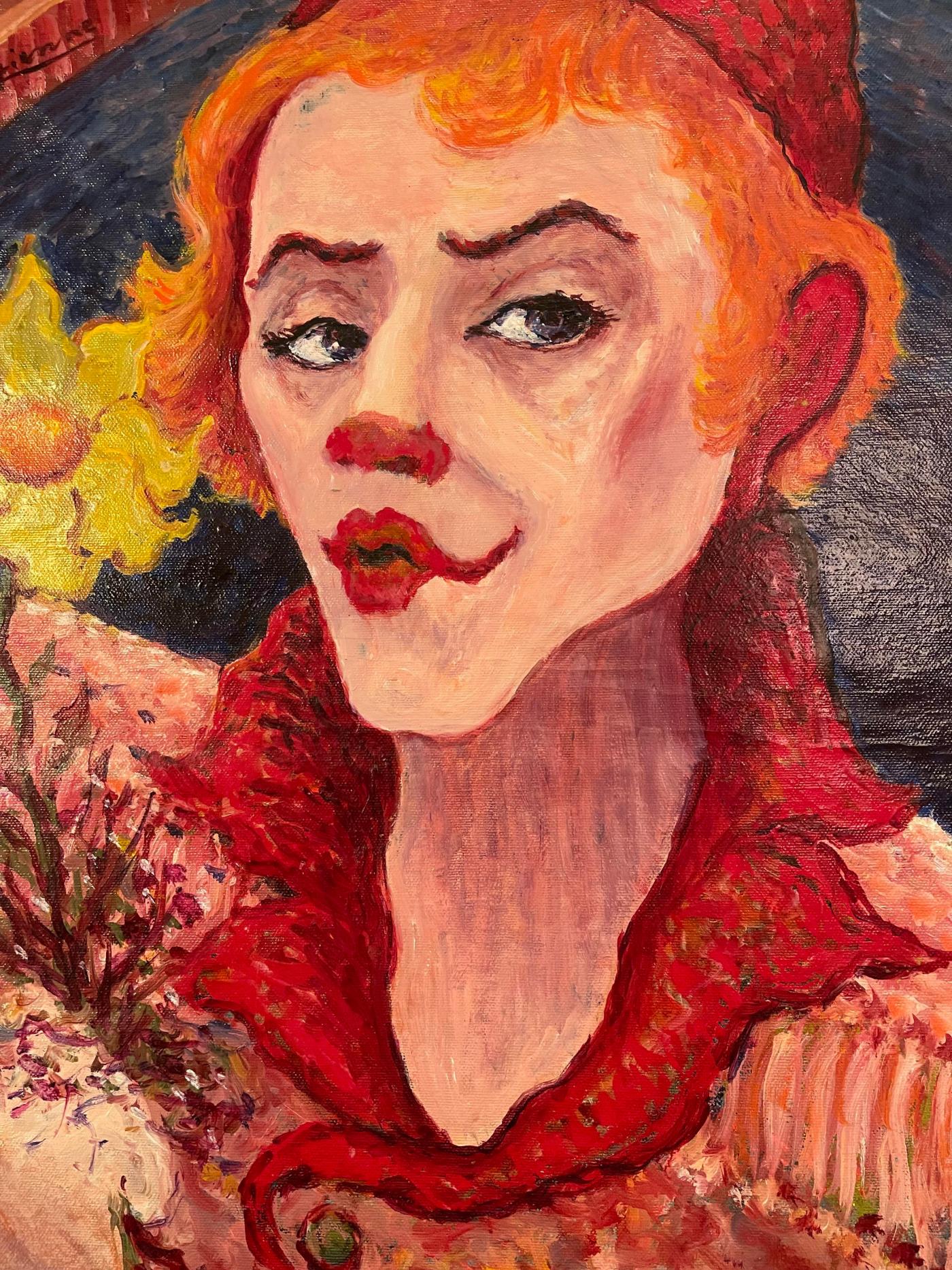 Roger Etienne - 60's Big Eyed French Nino the Clown Oil Painting by ...