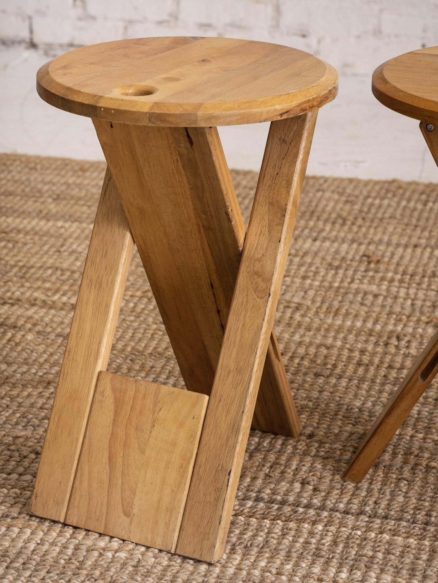 Roger Tallon - Roger Tallon Ts Folding Stools - a Pair