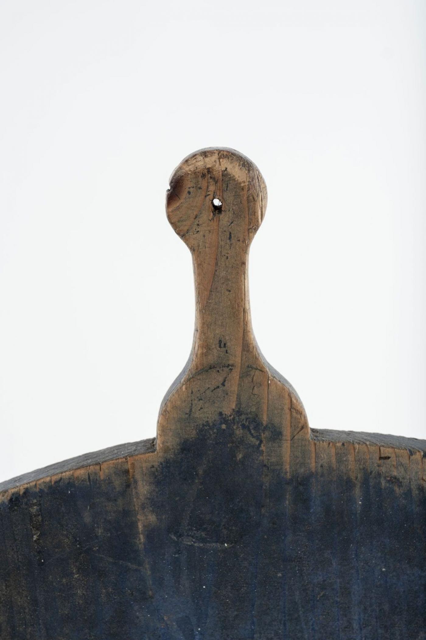 Round Blue-Painted Swedish Bread Board