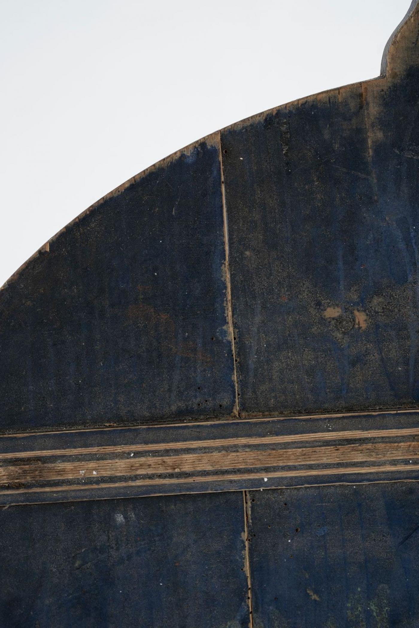 Round Blue-Painted Swedish Bread Board