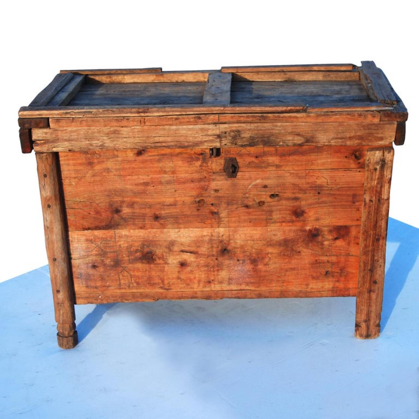 Rustic Moroccan Wooden Trunk Chest