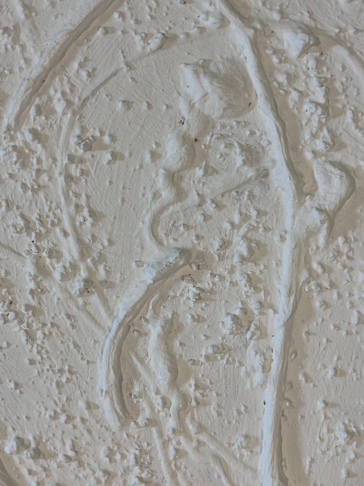 SCULPTURAL PLASTER AND PAINT HEART ON WOOD IN THE MANNER OF JIM DINE