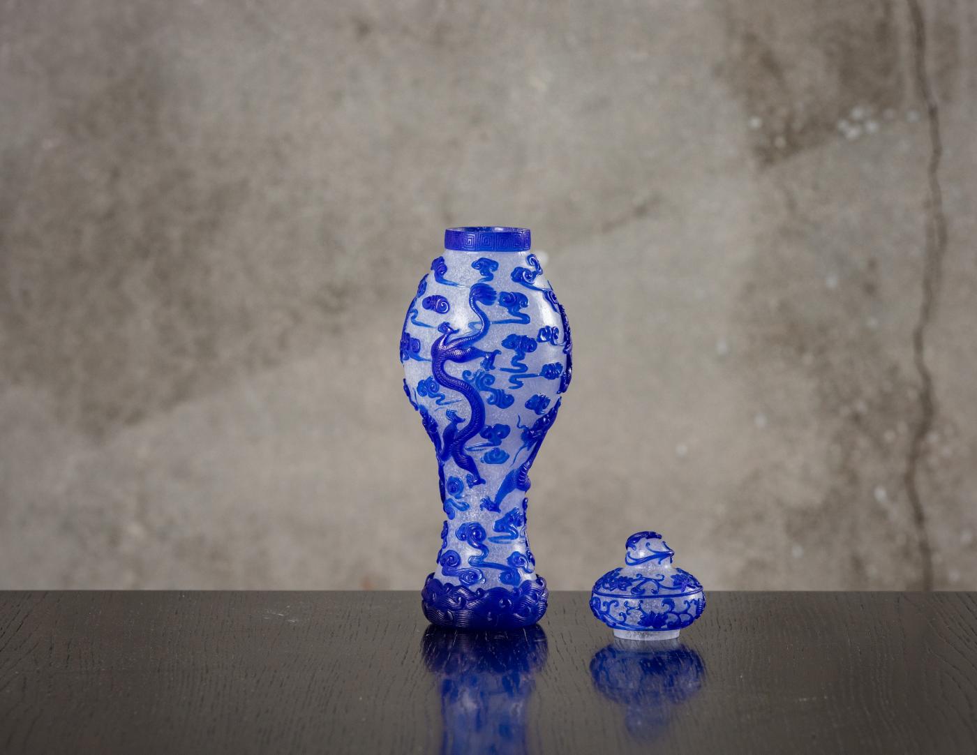 SET OF 3 PEKING GLASS JARS