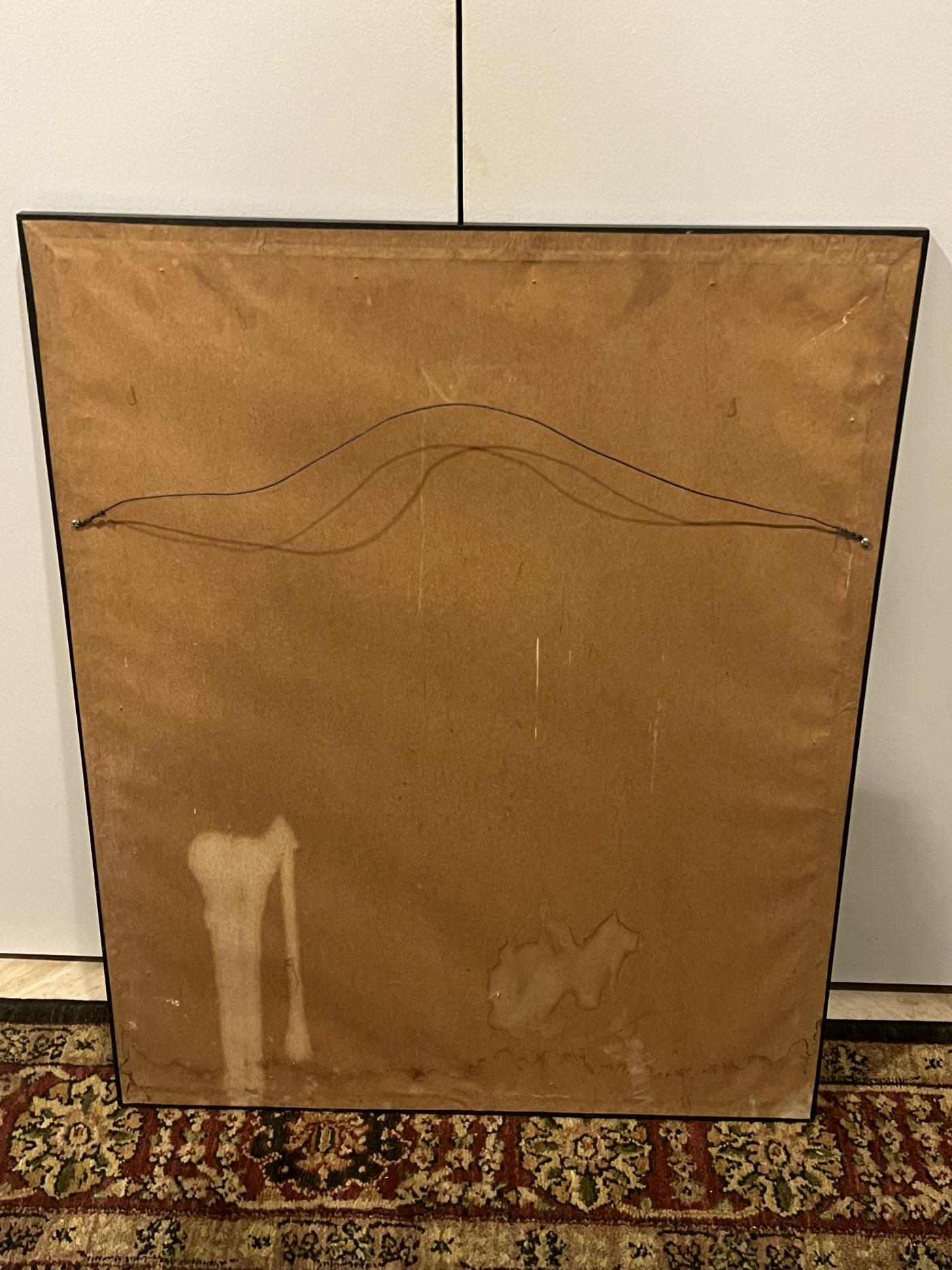 SIGNED RISQUE PEN AND INK DRAWING OF OLD WORLD FAMILY