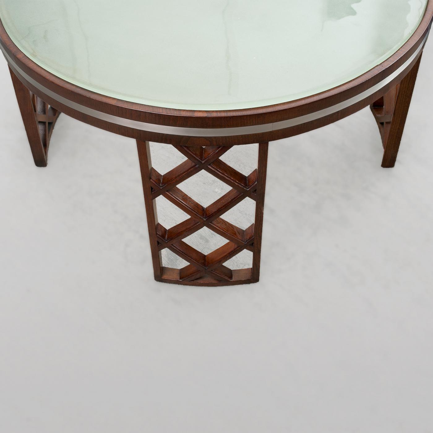 SWEDISH ART DECO COFFEE TABLE WITH LATTICE LEGS