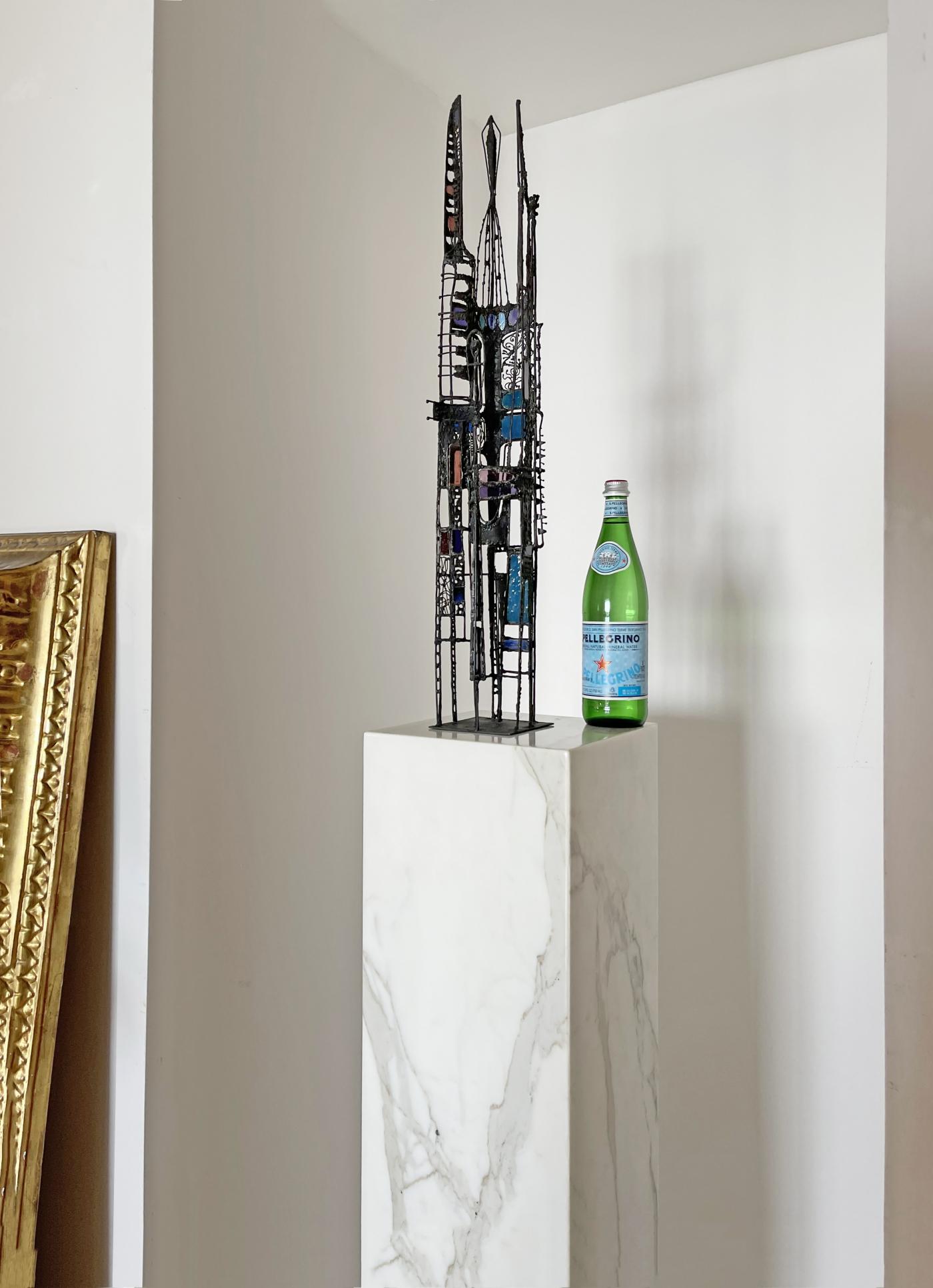 Samuel Adolf Cashwan - Mid-Century Metal and Colored Glass Sculpture ...