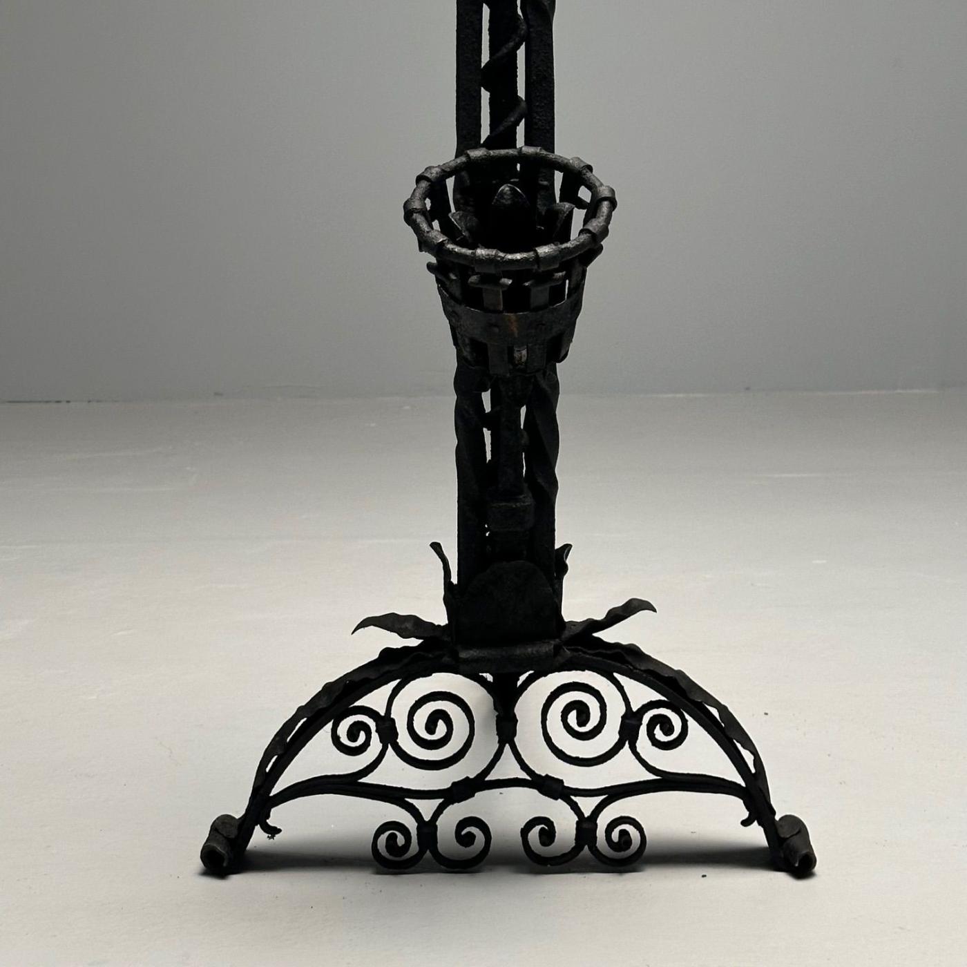 Samuel Yellin - Pair Monumental Samuel Yellin Style Wrought Iron ...