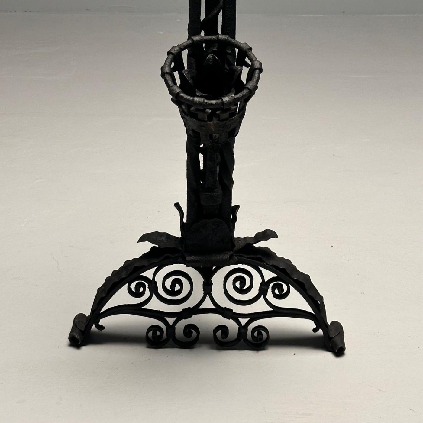Samuel Yellin - Pair Monumental Samuel Yellin Style Wrought Iron ...