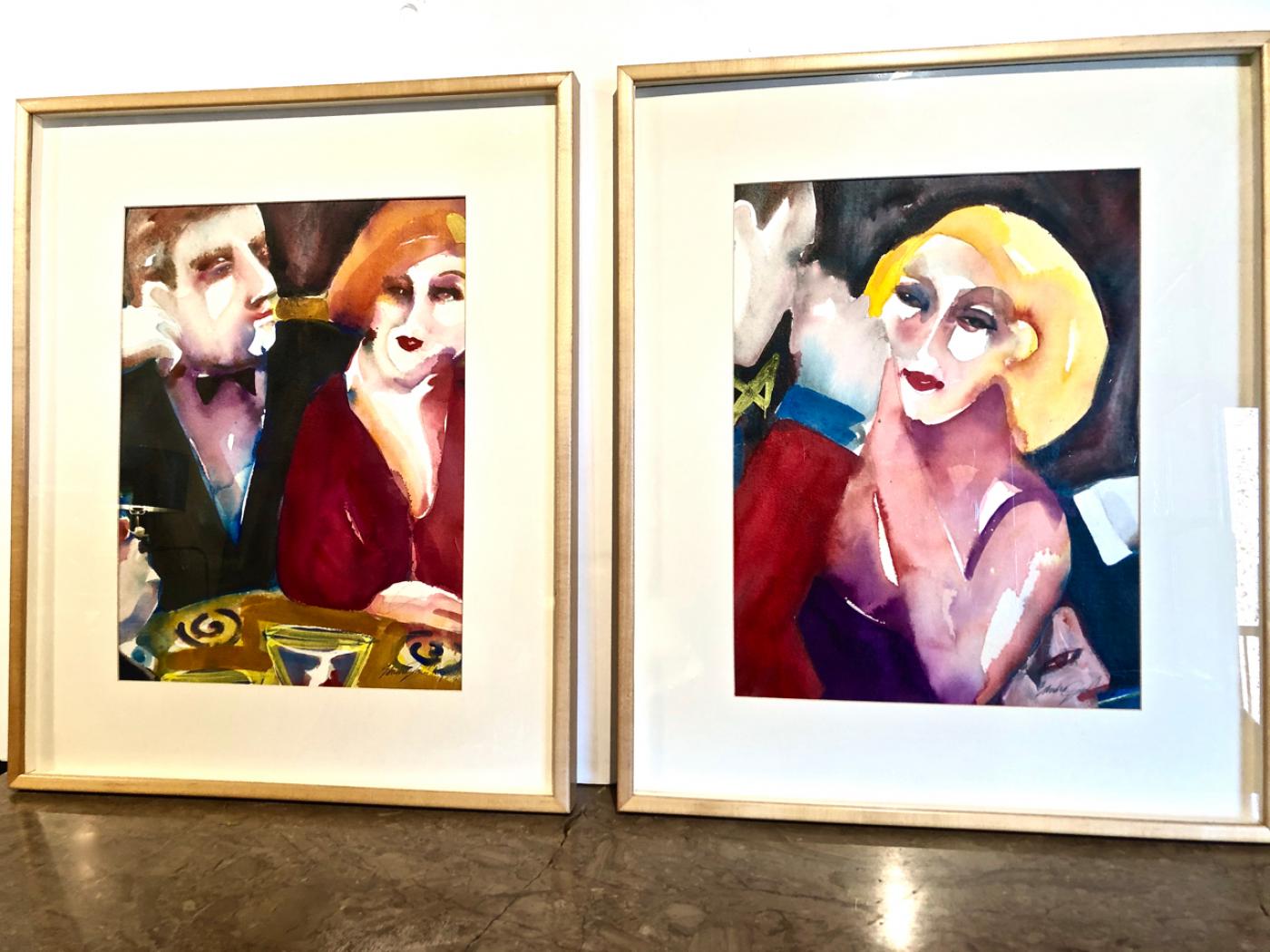 Sandra Jones Campbell - Pair Sandra Jones Campbell Water Colors, Signed ...