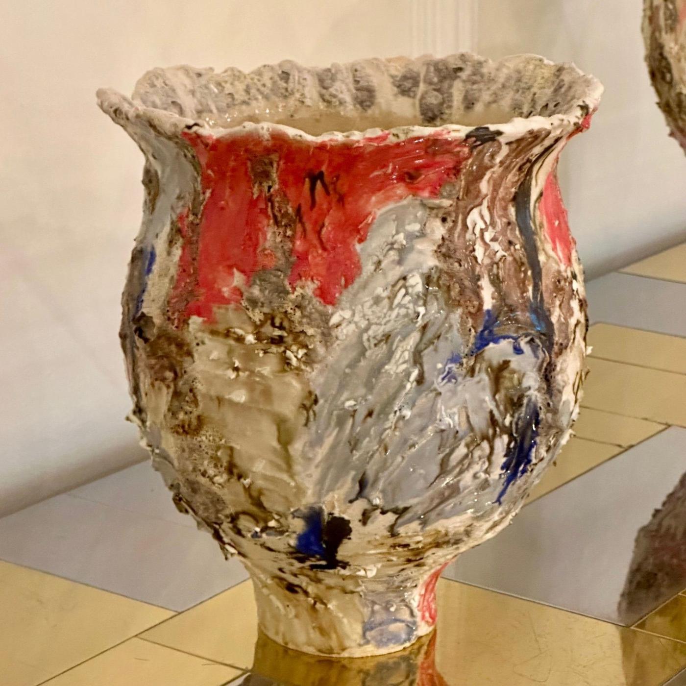 Sasha Court, Contemporary, Small Moon Jar, Textured Glazed Stoneware, Vase