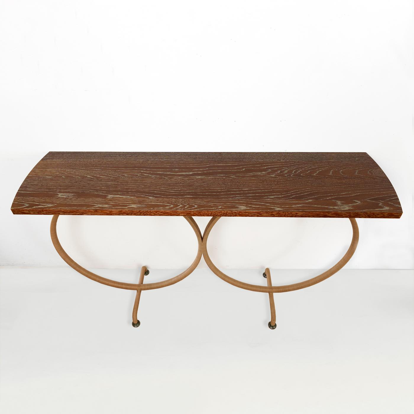 Scandinavian, SWEDISH MID-CENTURY, "RING" CONSOLE TABLE WITH CERUSED ...