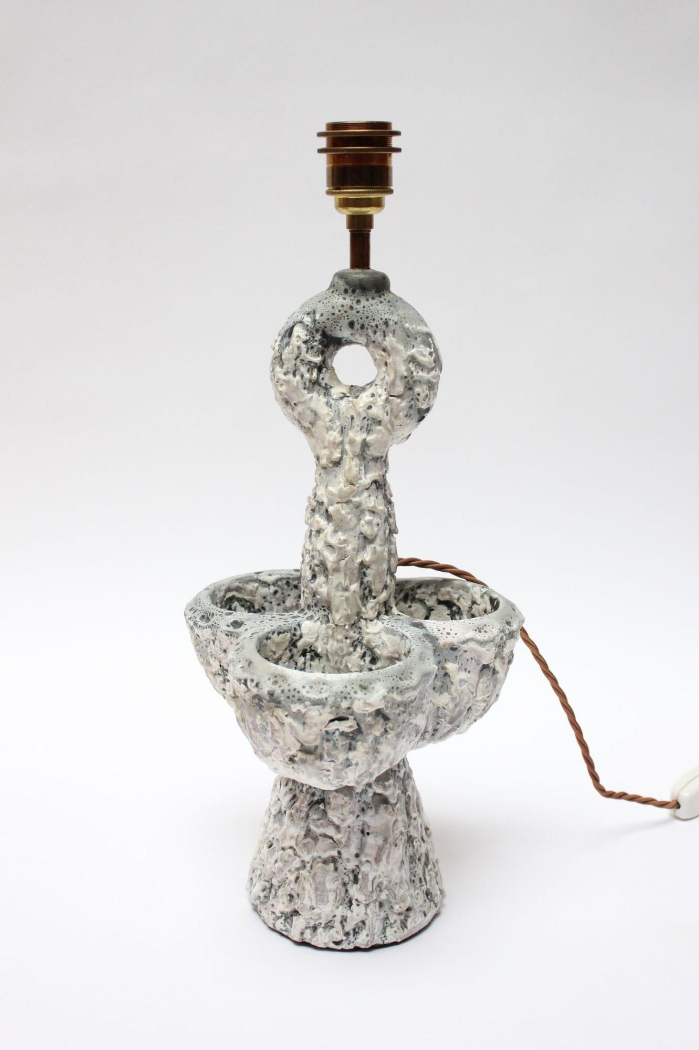 Sculptural French Fat Lava Ceramic Table Lamp by Louis Giraud ...