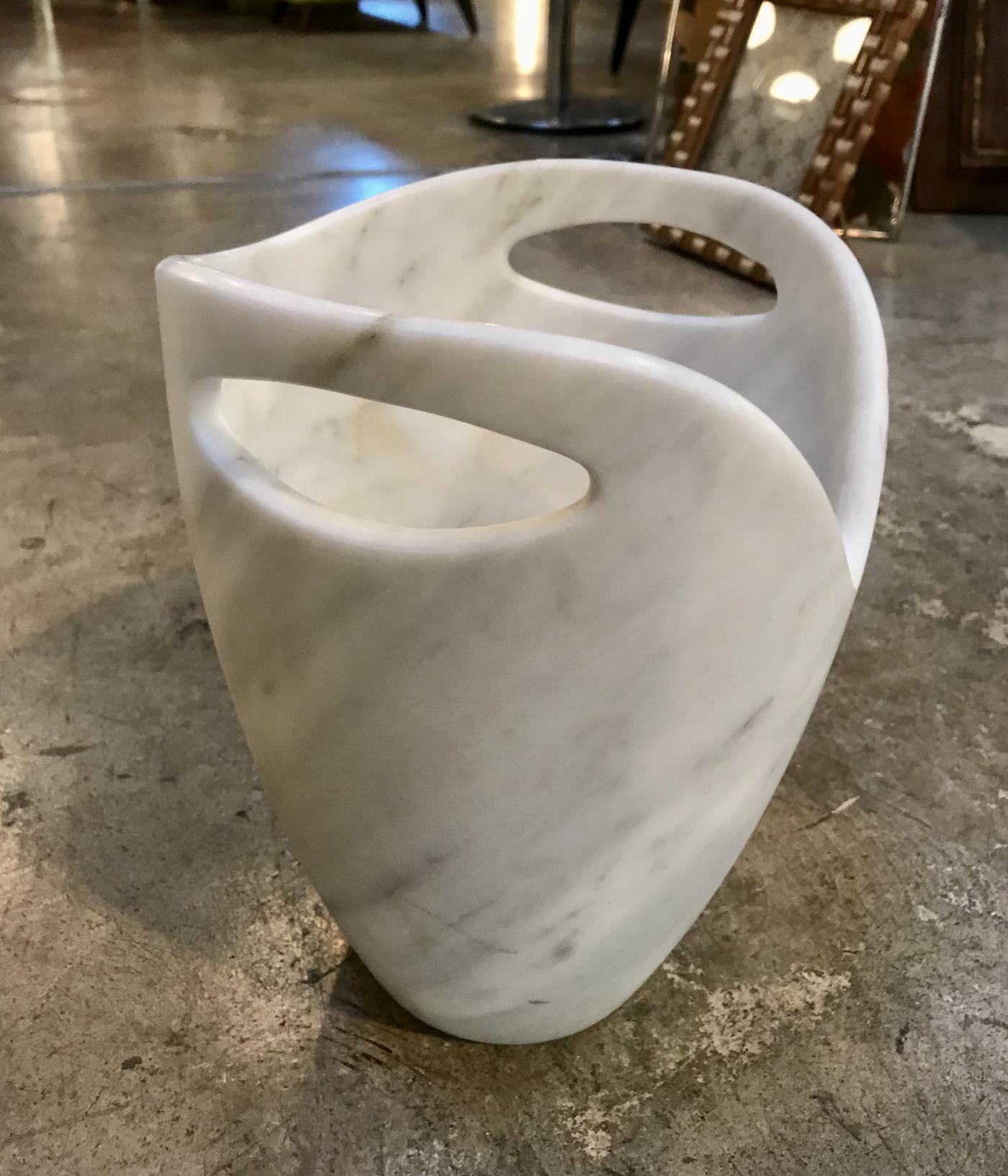 Sculptural Ice Bucket in Carrara Marble, Italy