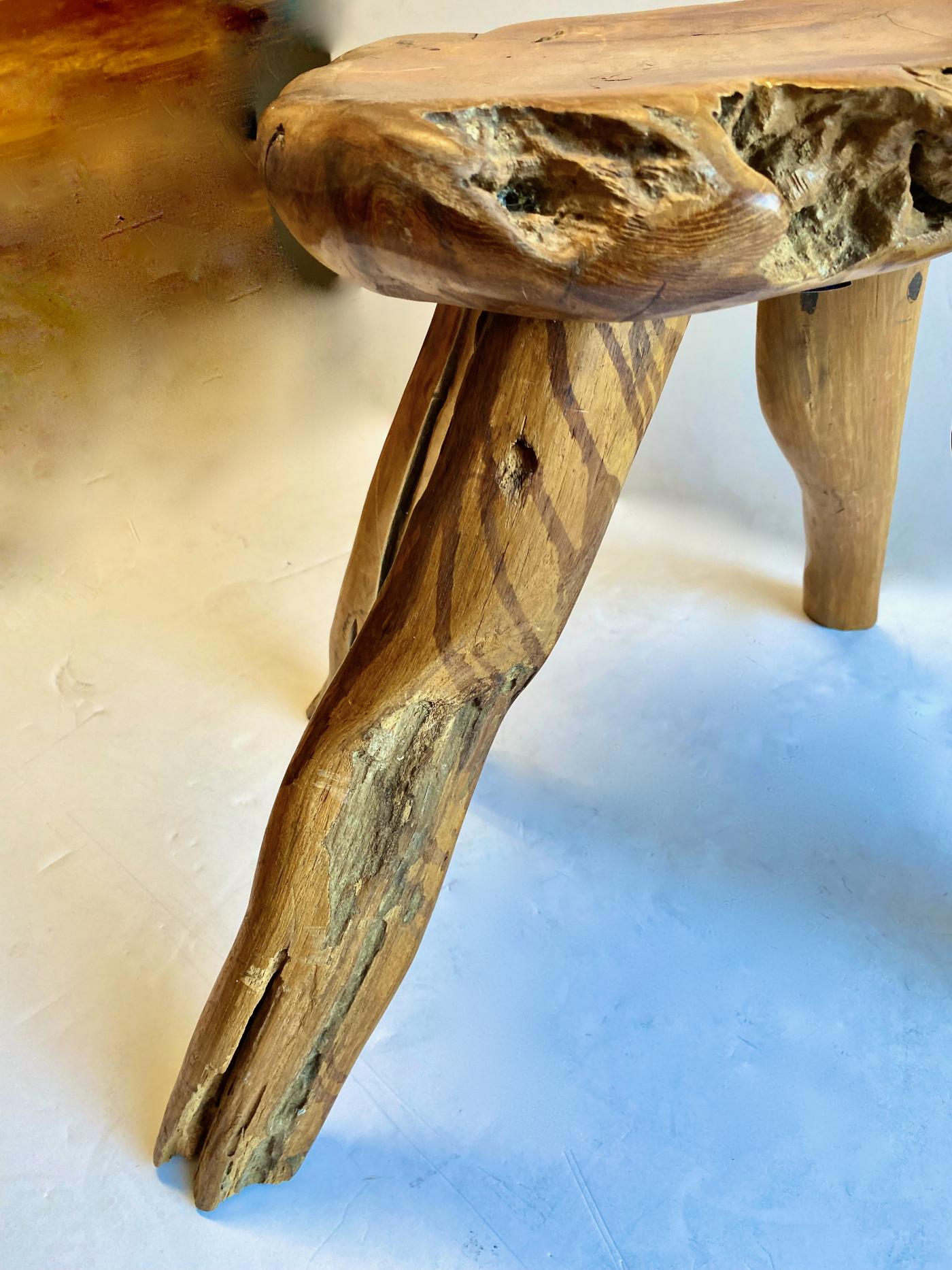 Sculptural Rustic Stool