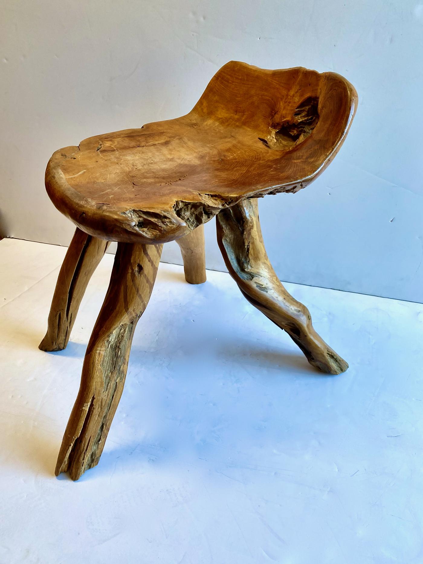 Sculptural Rustic Stool