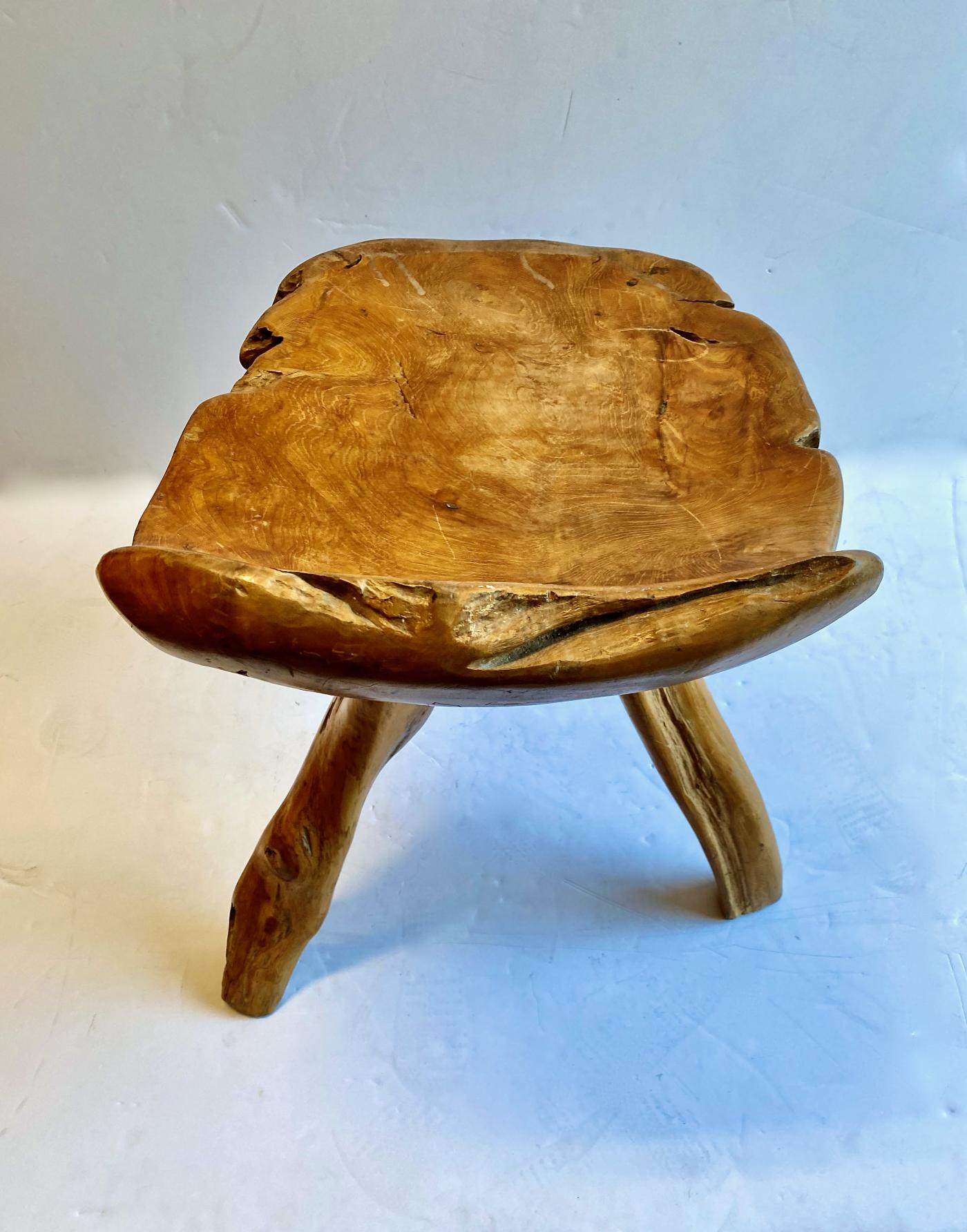 Sculptural Rustic Stool