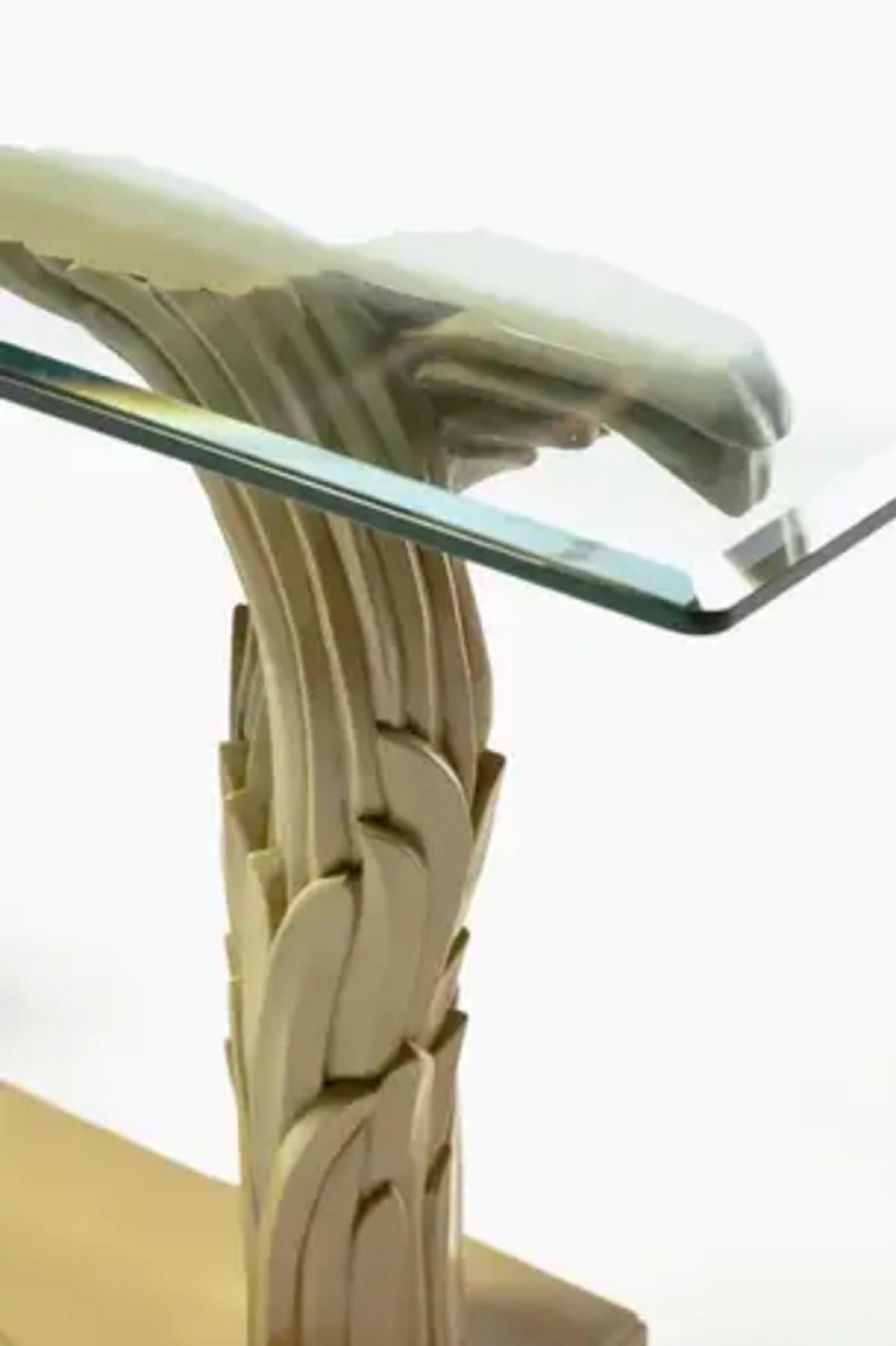 Serge Roche - Art Deco Serge Roche Style Palm Leaf Console Lacquered in ...