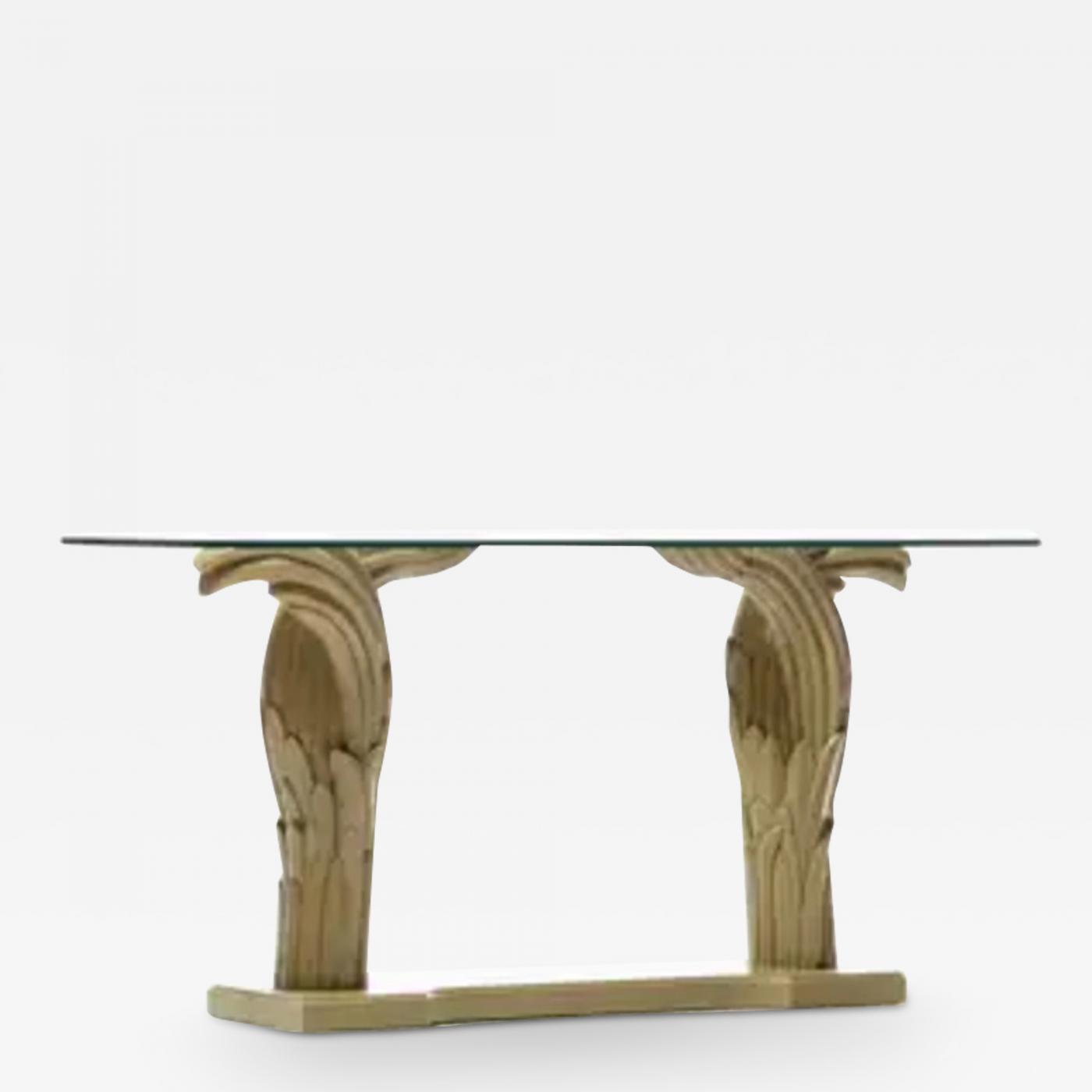 Serge Roche - Art Deco Serge Roche Style Palm Leaf Console Lacquered in ...