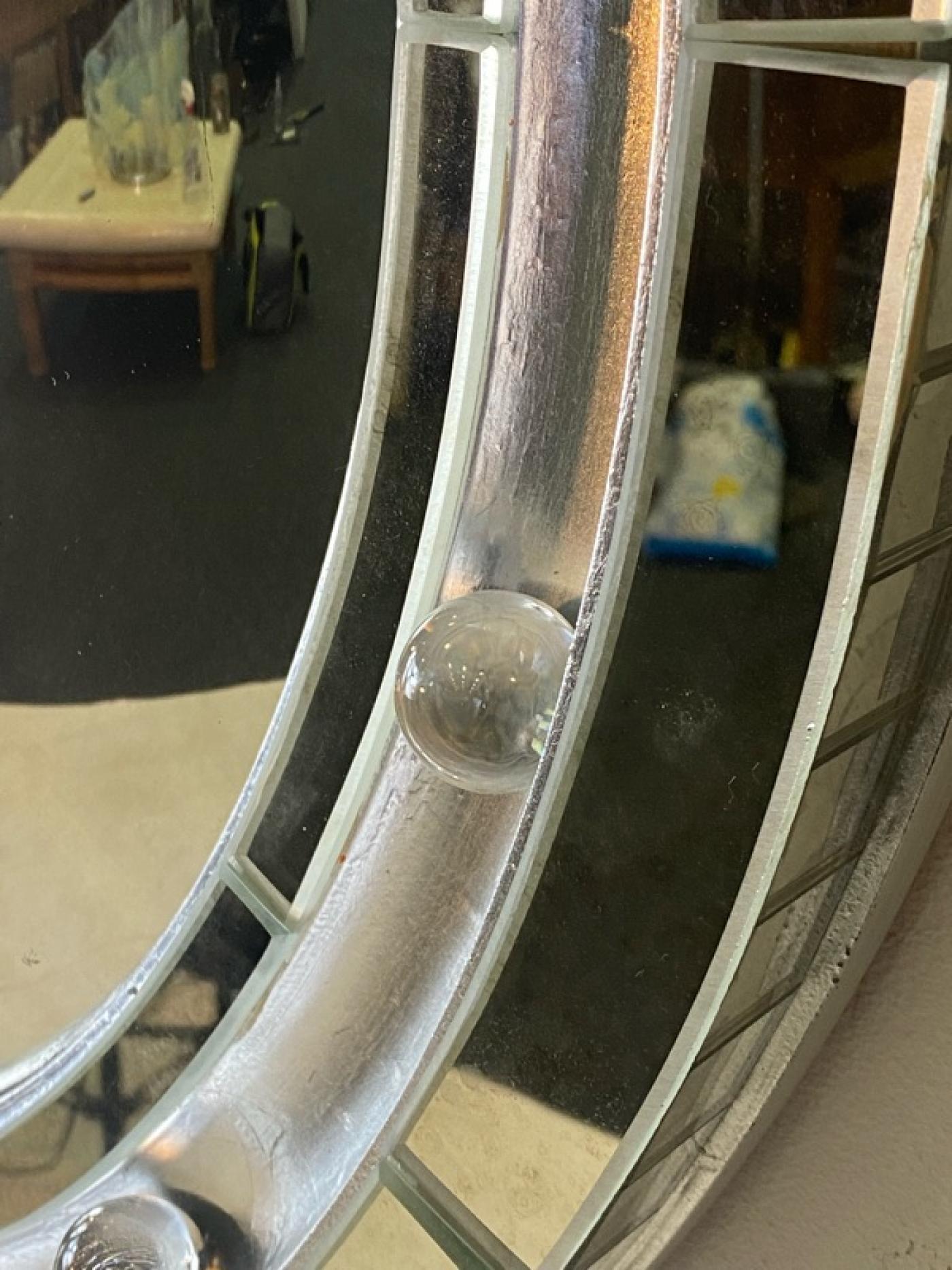 Serge Roche - MAGNIFICIENT ROUND ART DECO CONVEX MIRROR-MANNER OF SERGE ...