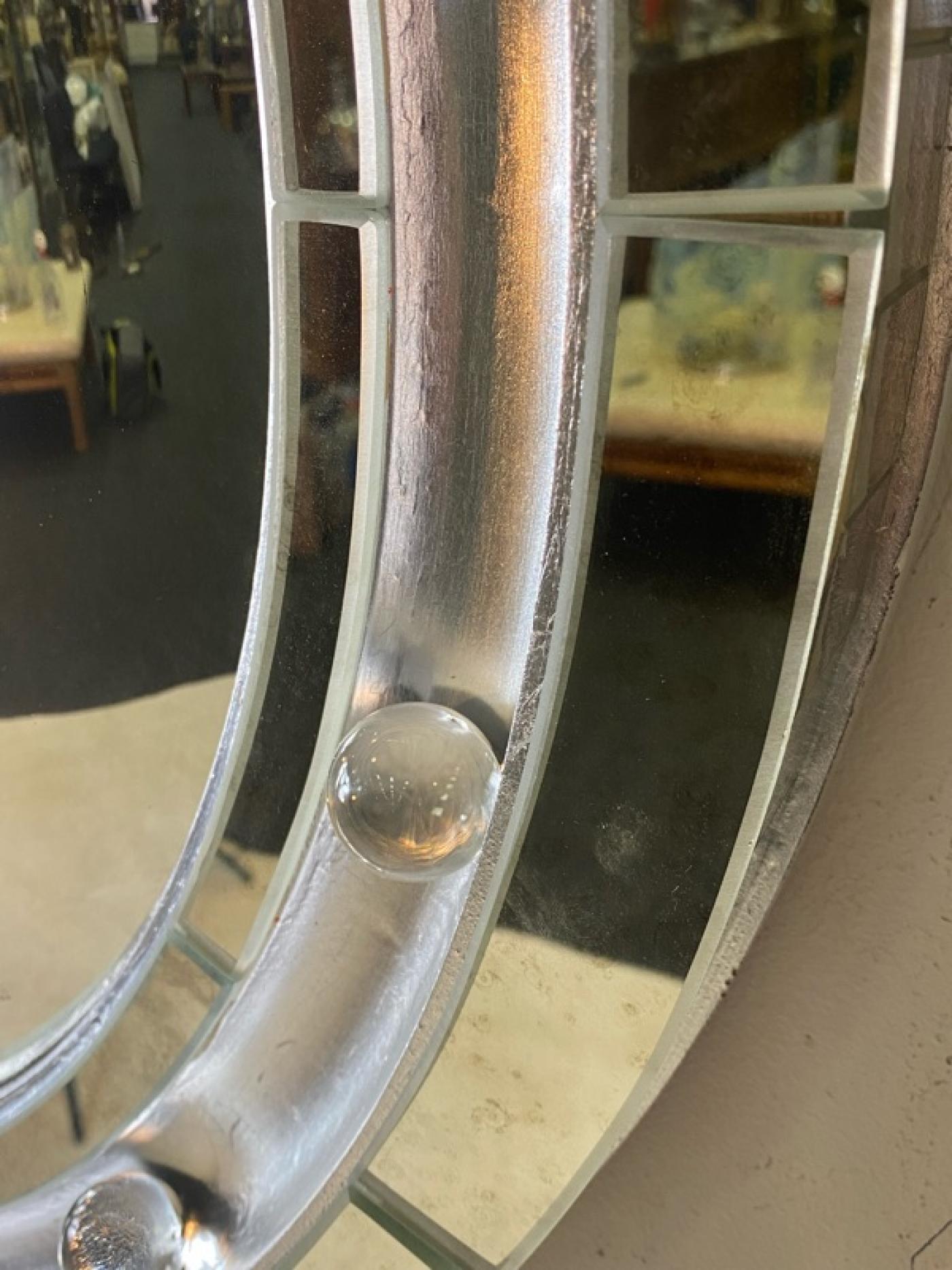 Serge Roche - MAGNIFICIENT ROUND ART DECO CONVEX MIRROR-MANNER OF SERGE ...