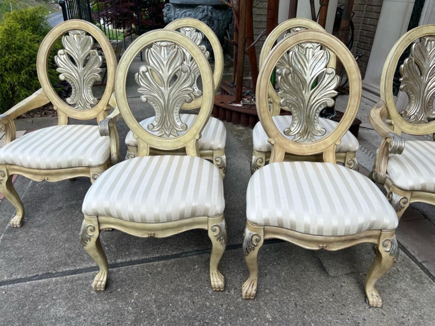 Serge Roche - SUITE OF SIX ORNATE DINING CHAIRS IN THE MANNER OF SERGE ...