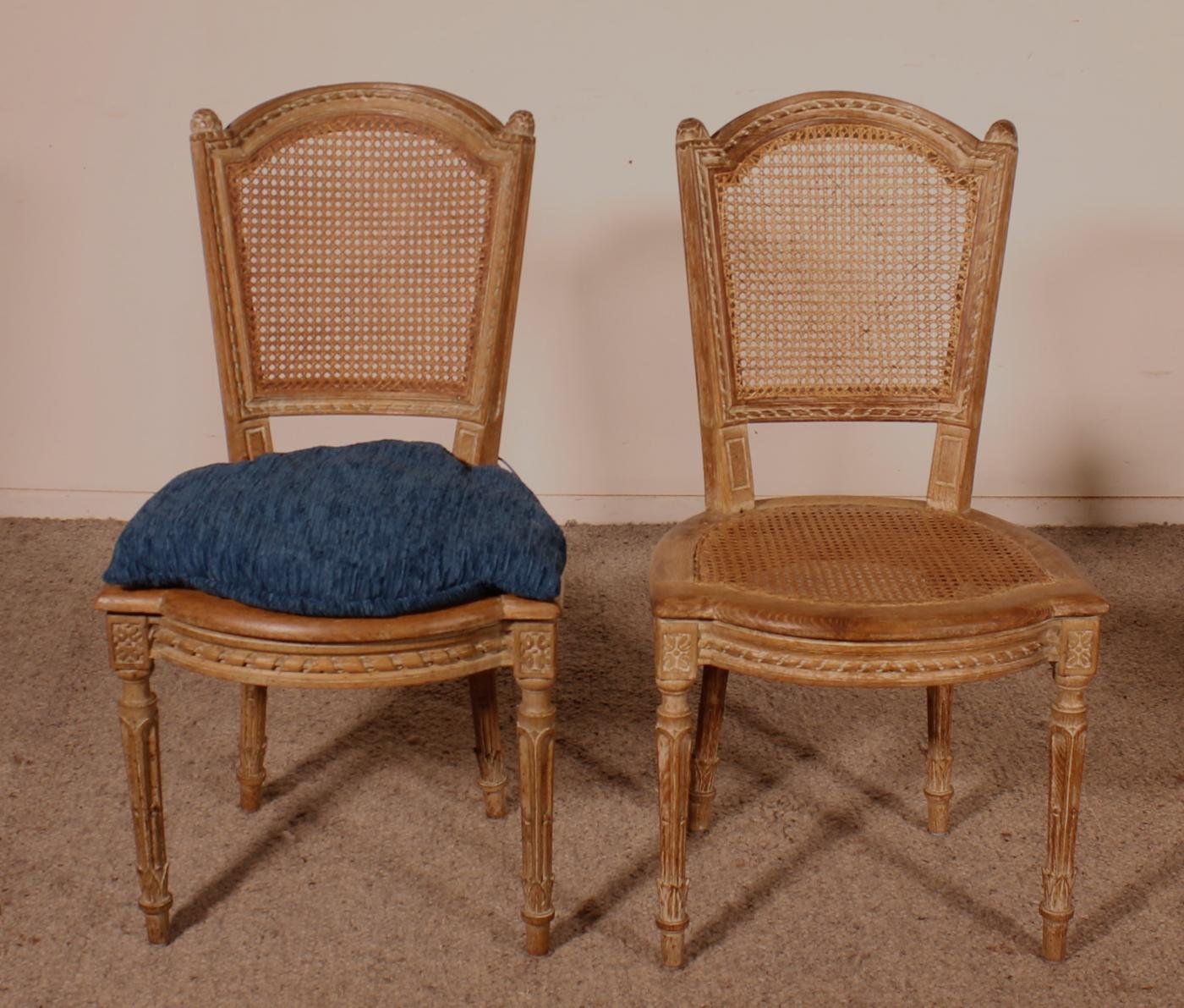 Set Of 8 Directoire Period Oak Chairs