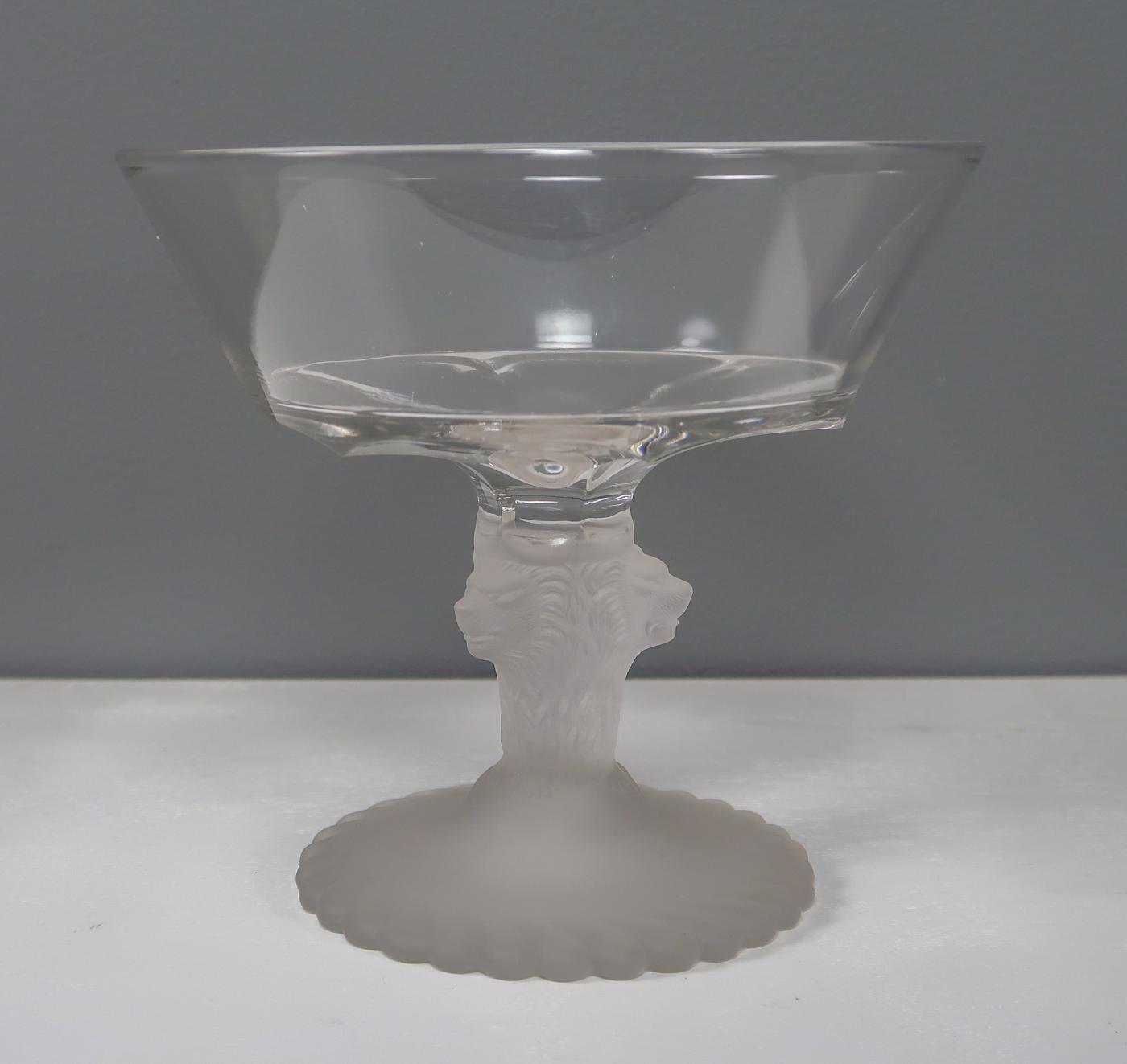 Set c1880 Gillinder & Sons Frosted Lion Glass Compotes, Philadelphia