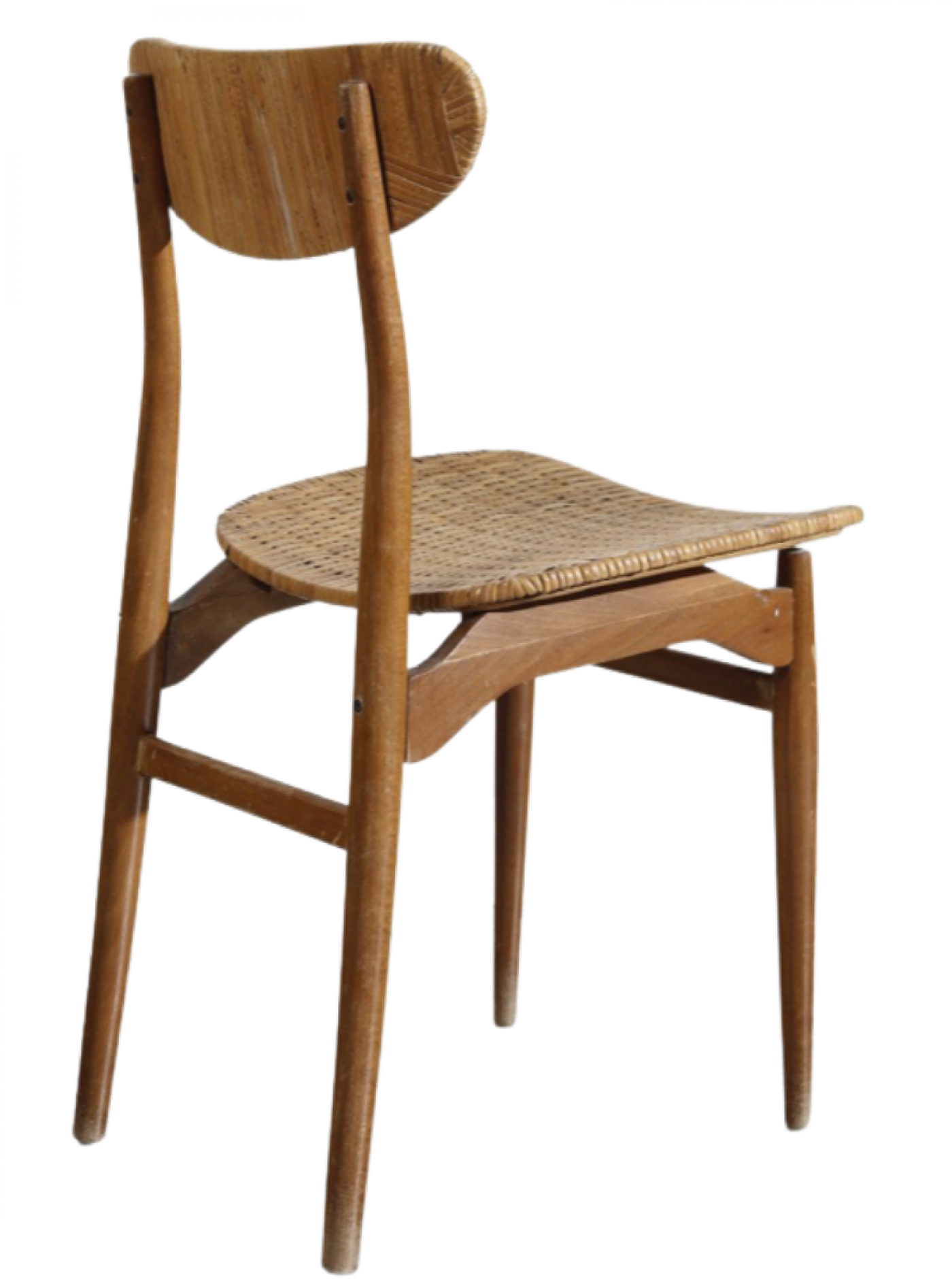 Set four Italian wicker wrapped dining chairs