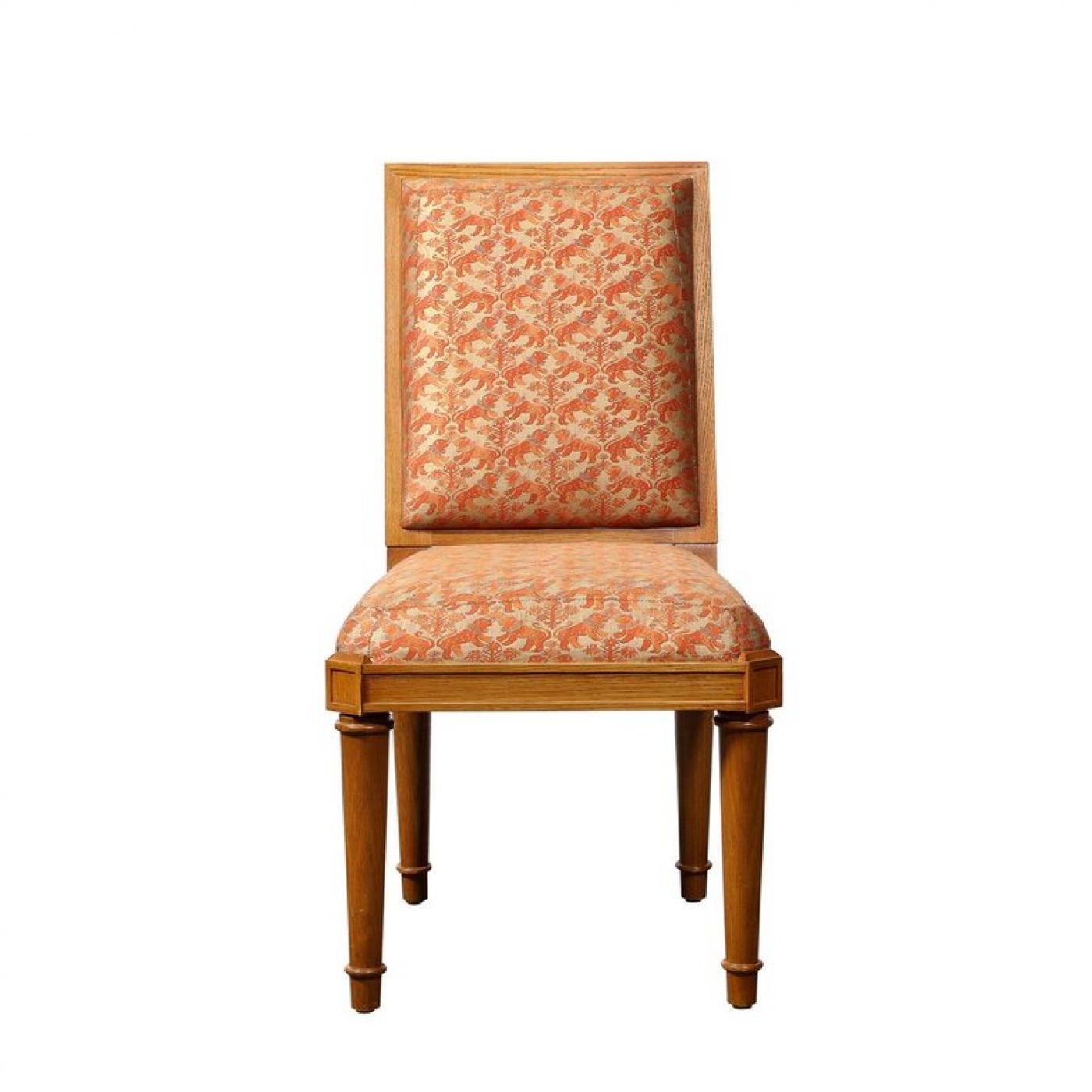 Set of 10 Art Deco Director Style Dining Chairs in Hand-rubbed Oak