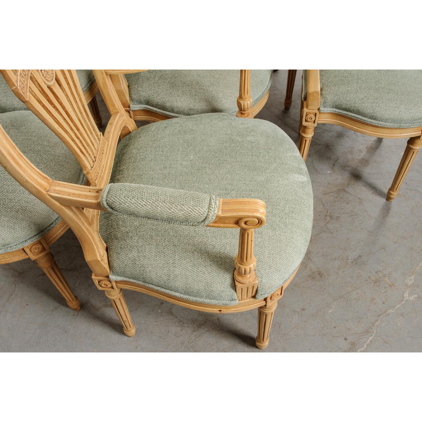 Set of 10 French 20th Century Reproduction Balloon Back Dining Chairs