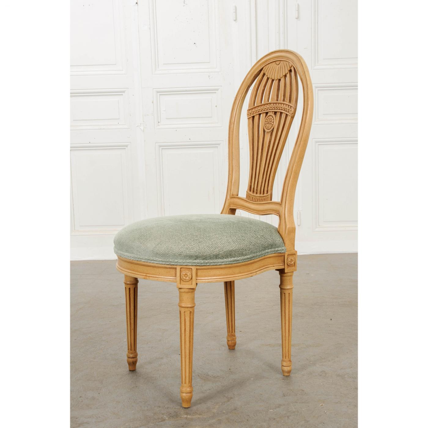 Set of 10 French 20th Century Reproduction Balloon Back Dining Chairs