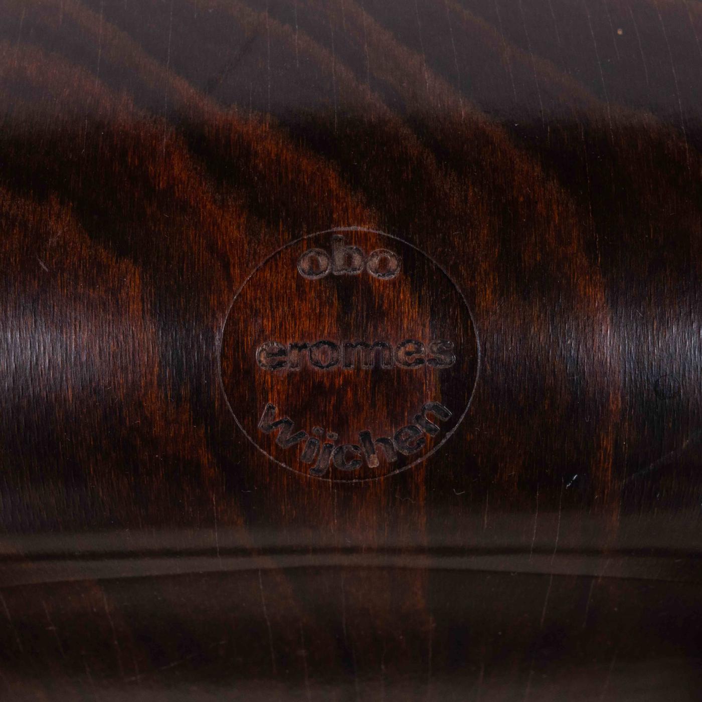 Set of 6 Dark Wood Eromes Wijchen Dining Chairs