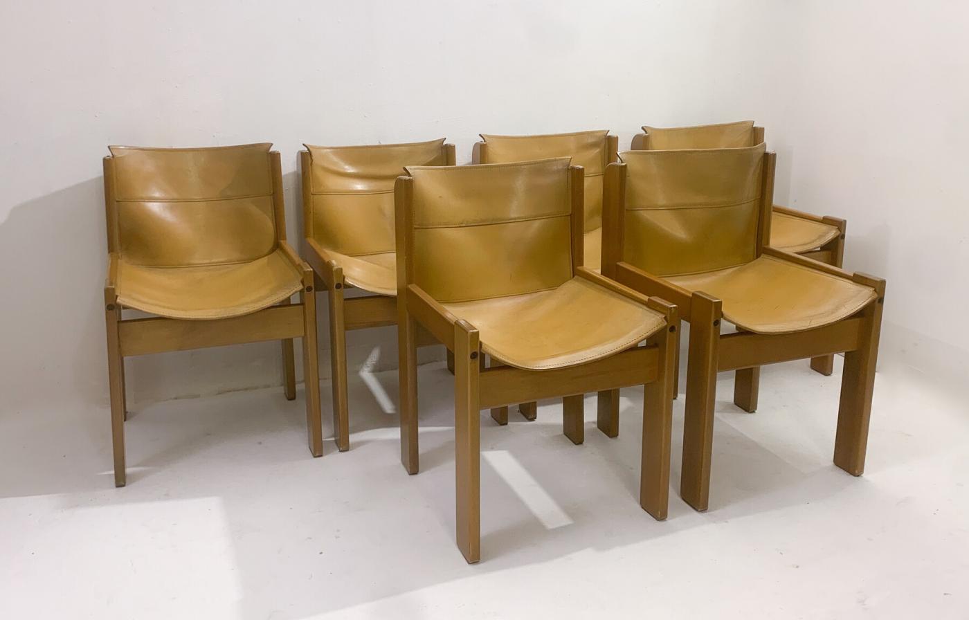 Set of 6 Mid Century Modern Dining Chairs by Ibisco Sedie