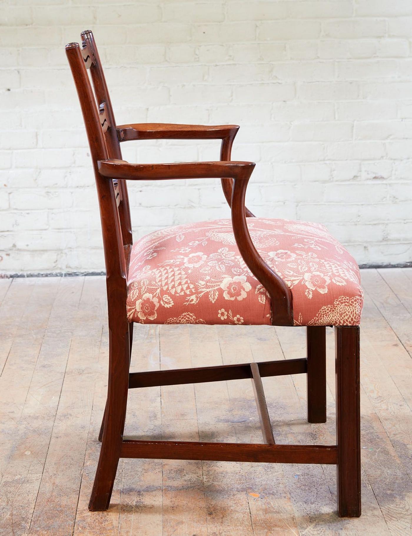 Set of Eight Georgian Ladder Back Armchairs