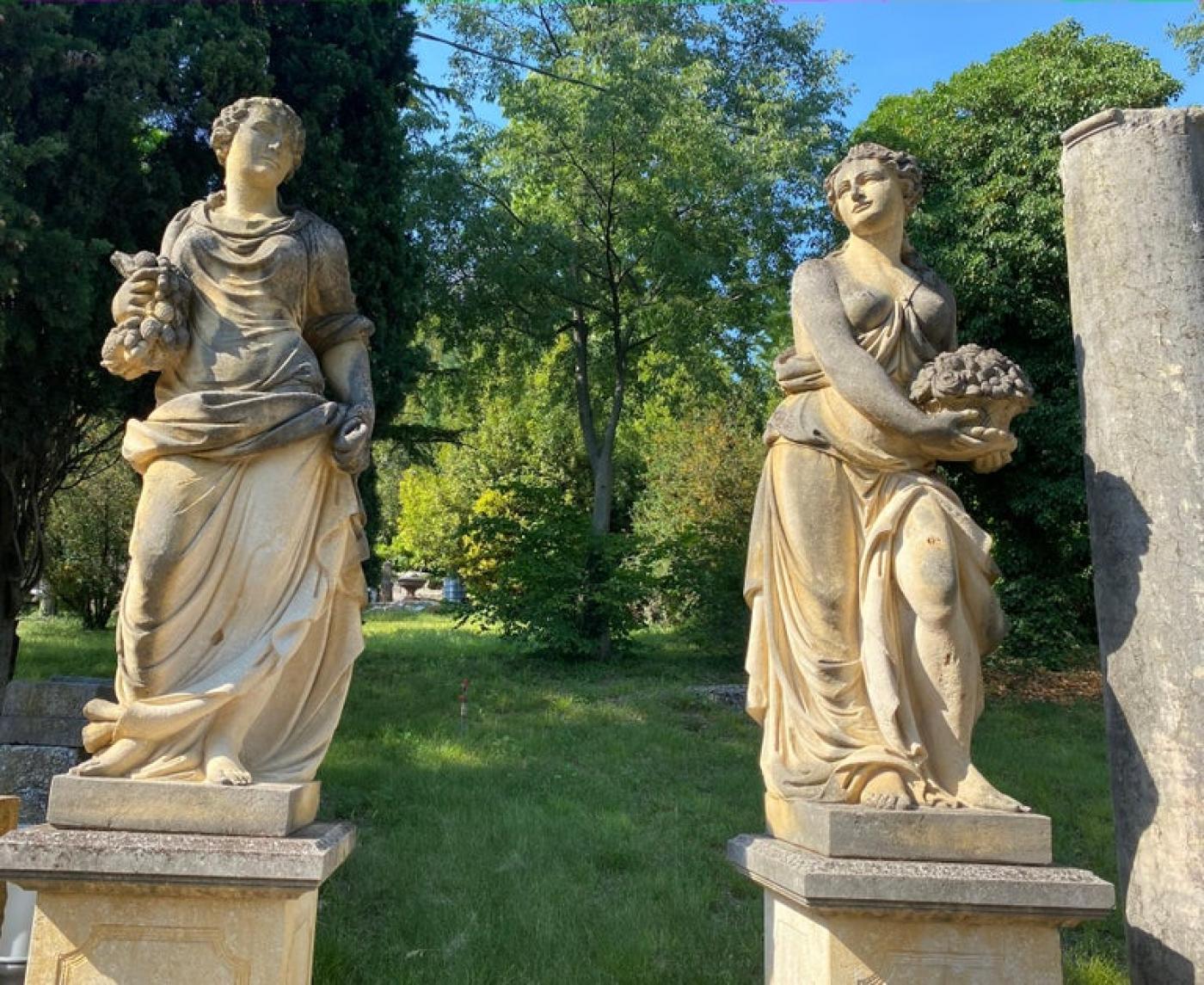 Set of Extraordinary Italian Stone Statues Representing the Four Seasons