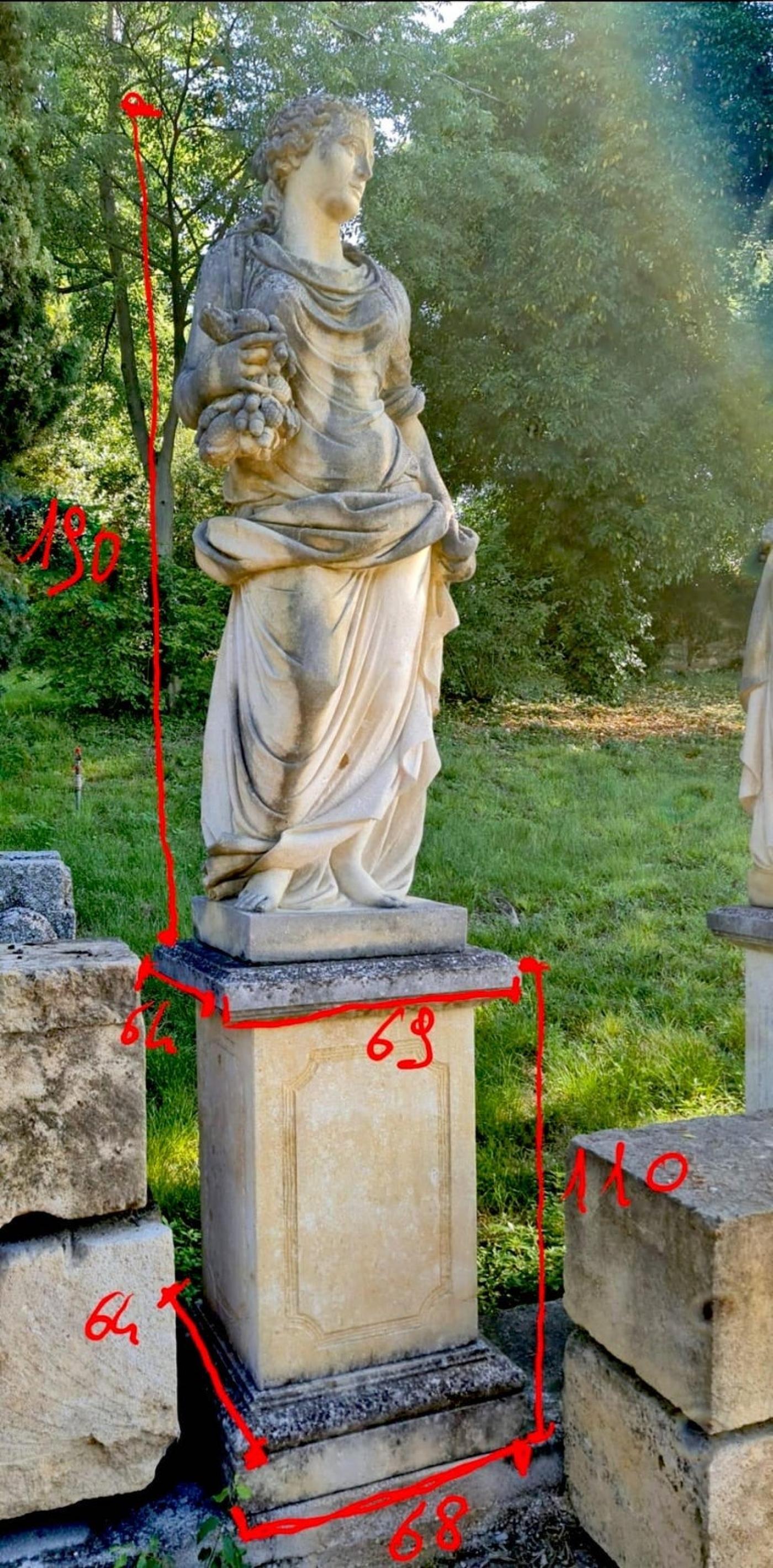 Set of Extraordinary Italian Stone Statues Representing the Four Seasons