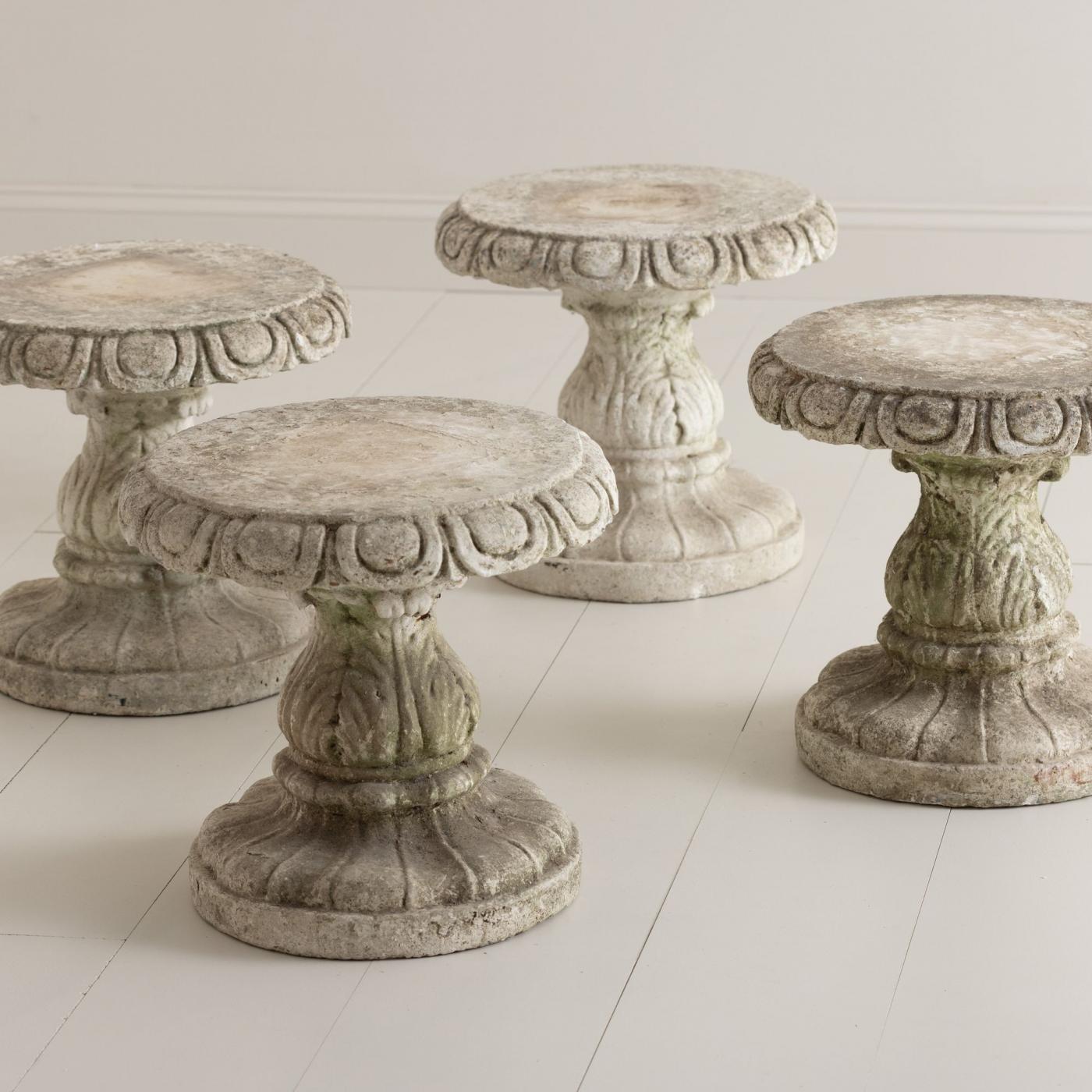 Set of Four Italian Concrete Garden Stools