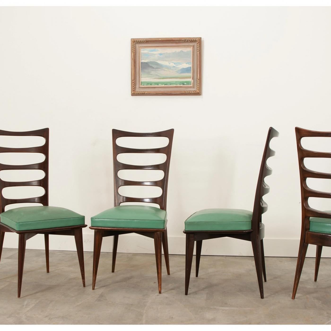 Set of Four of Vintage Gaston Poisson Dining Chairs