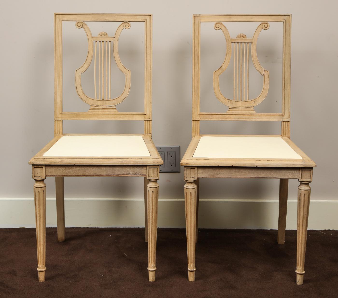 Set of Lyre Back Dining Chairs