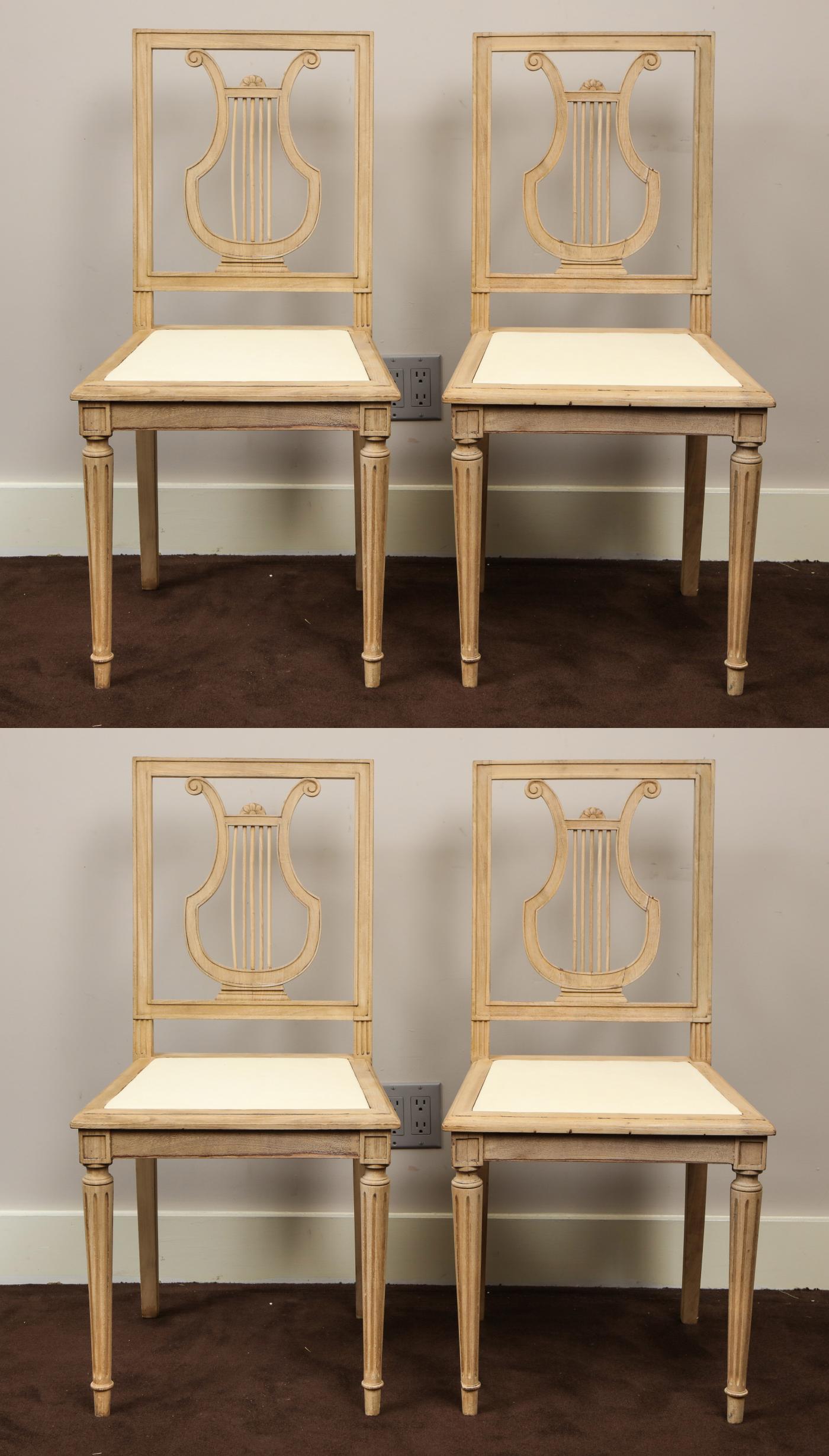 Set of Lyre Back Dining Chairs