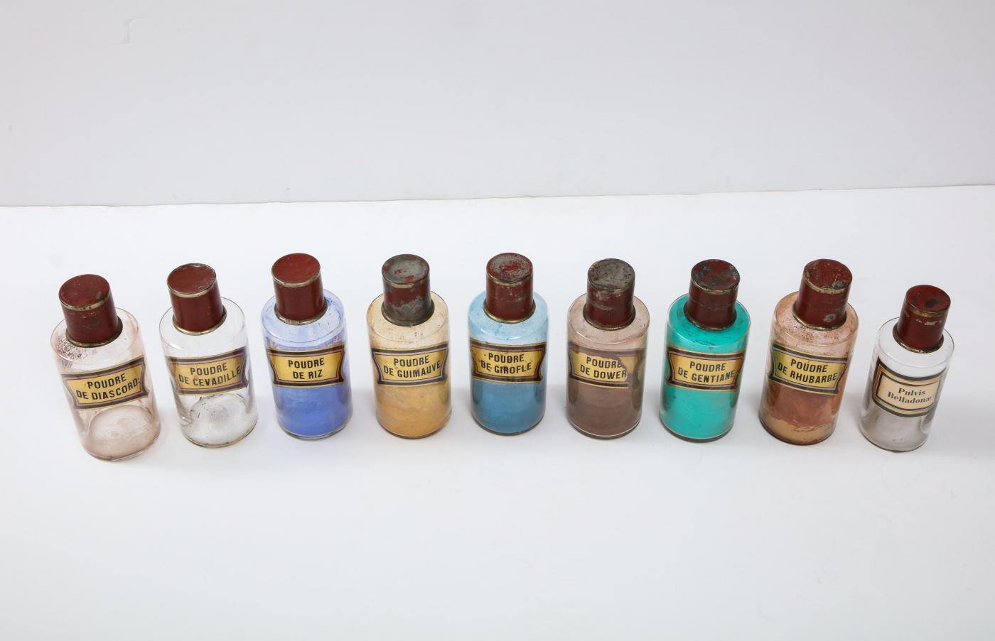 Set of Nine Pigment Jars