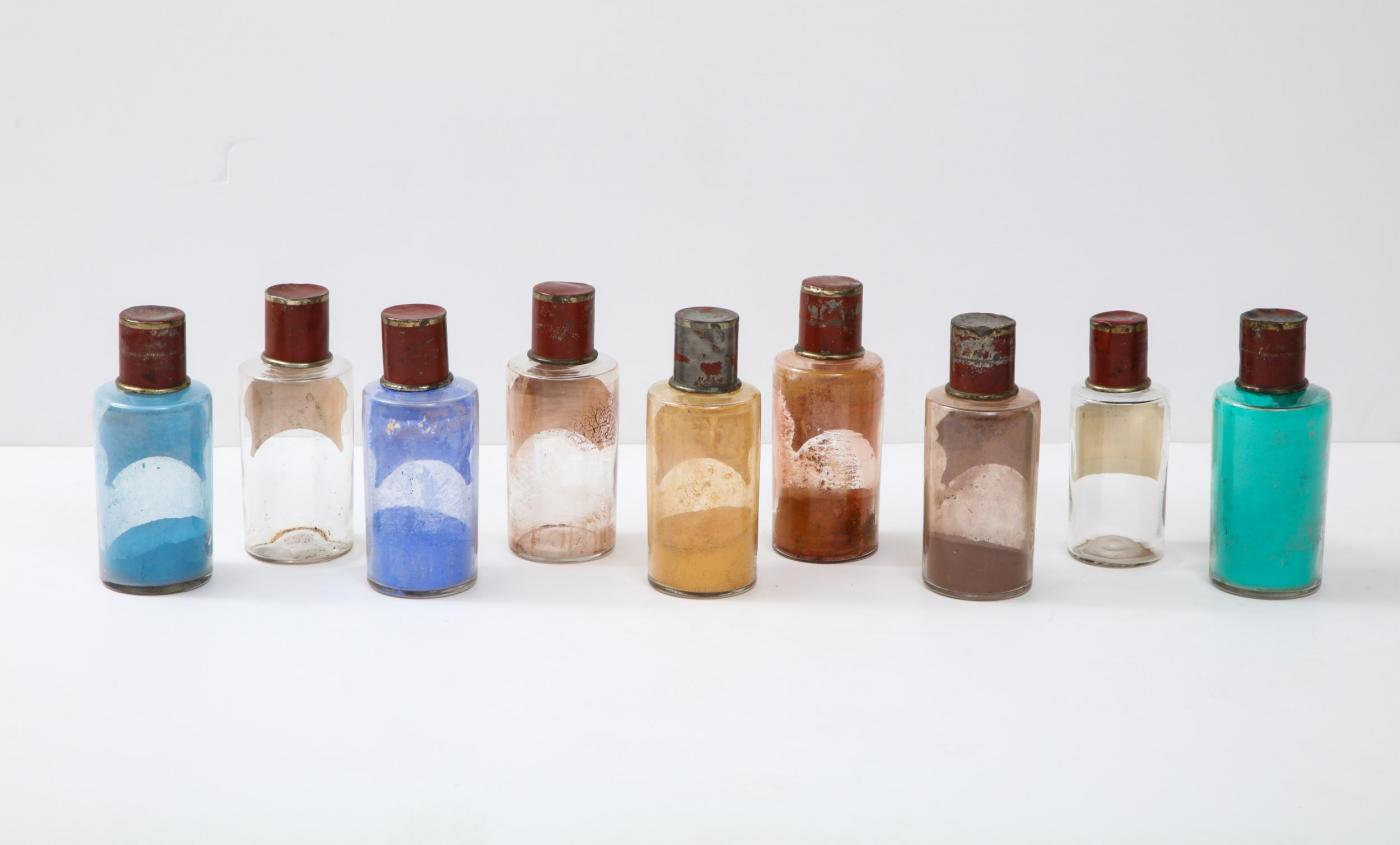 Set of Nine Pigment Jars