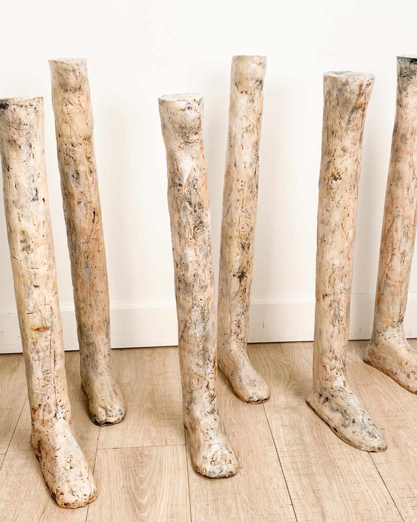 Set of Seven Californian Ceramic Art Feet, circa 1970