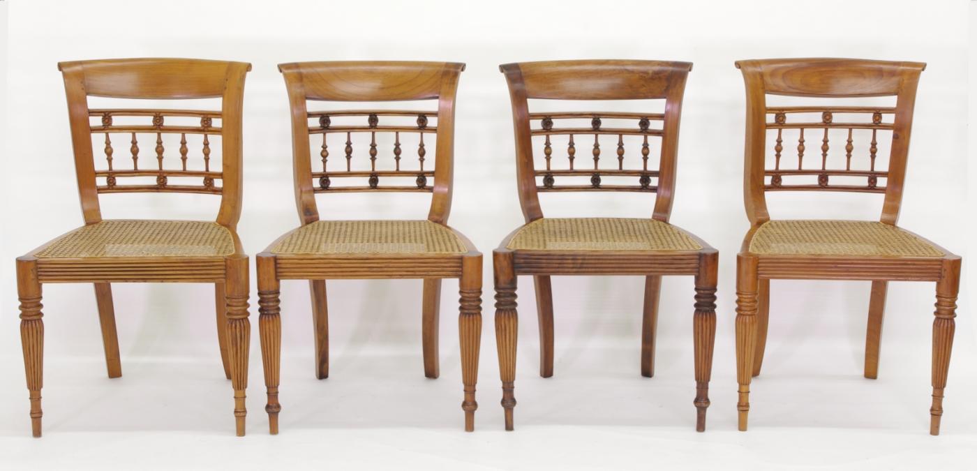 Set of Six British Colonial Dining Chairs, 1830