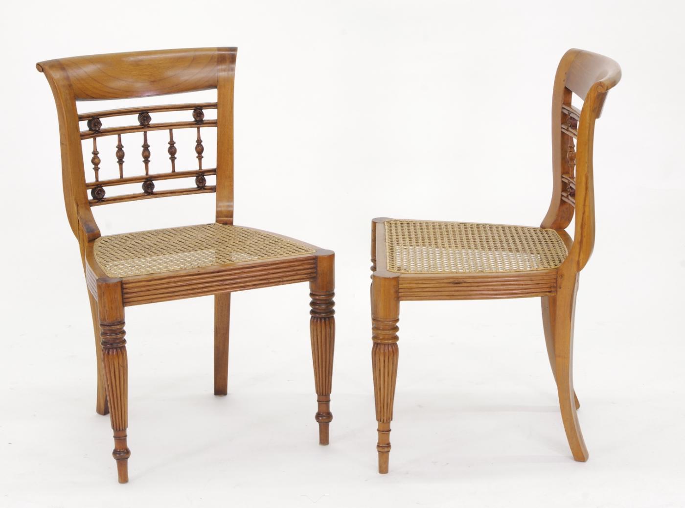 Set of Six British Colonial Dining Chairs, 1830