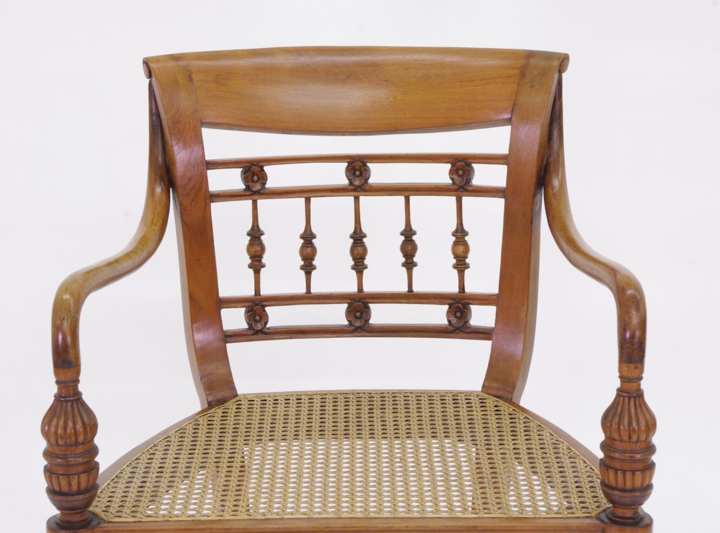 Set of Six British Colonial Dining Chairs, 1830