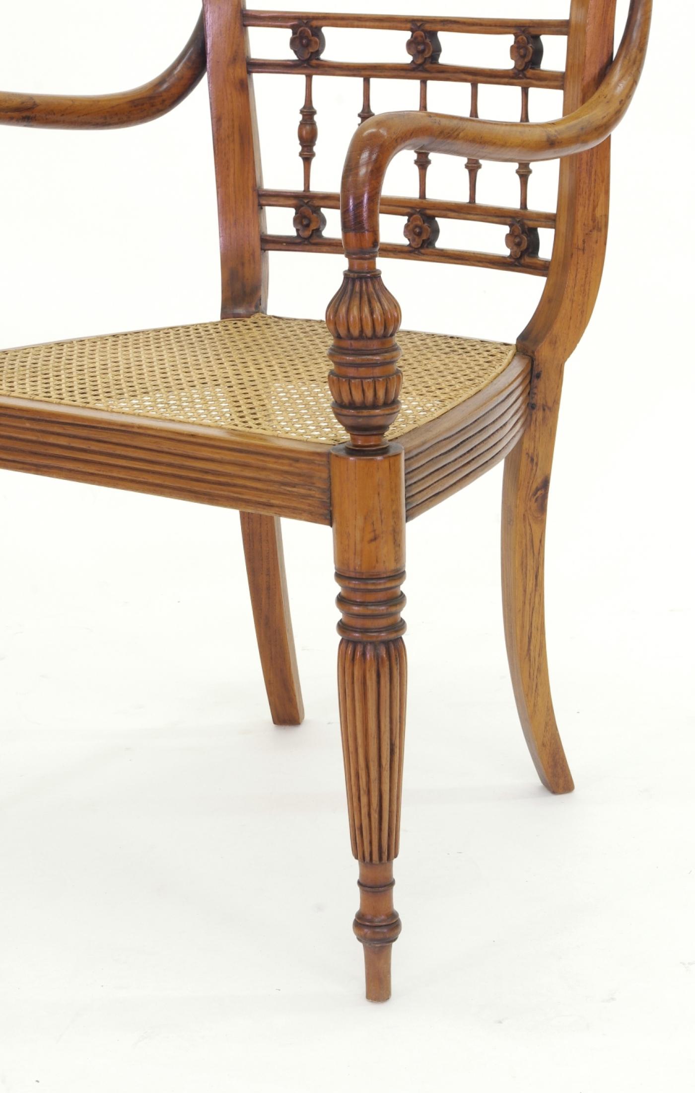 Set of Six British Colonial Dining Chairs, 1830