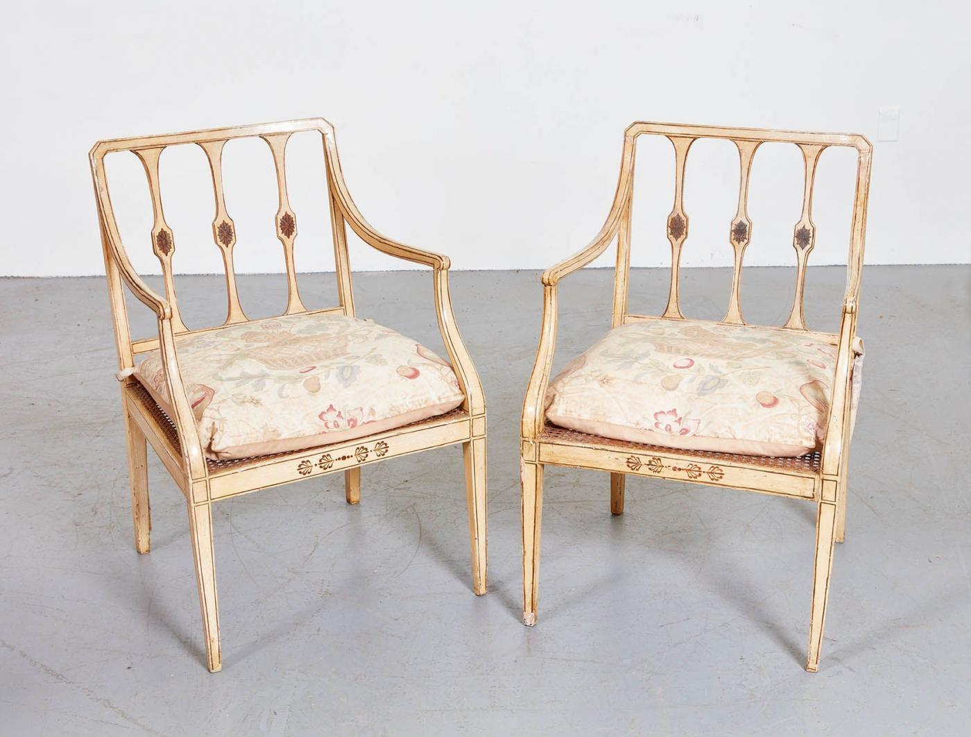 Set of Six Georgian Painted Chairs